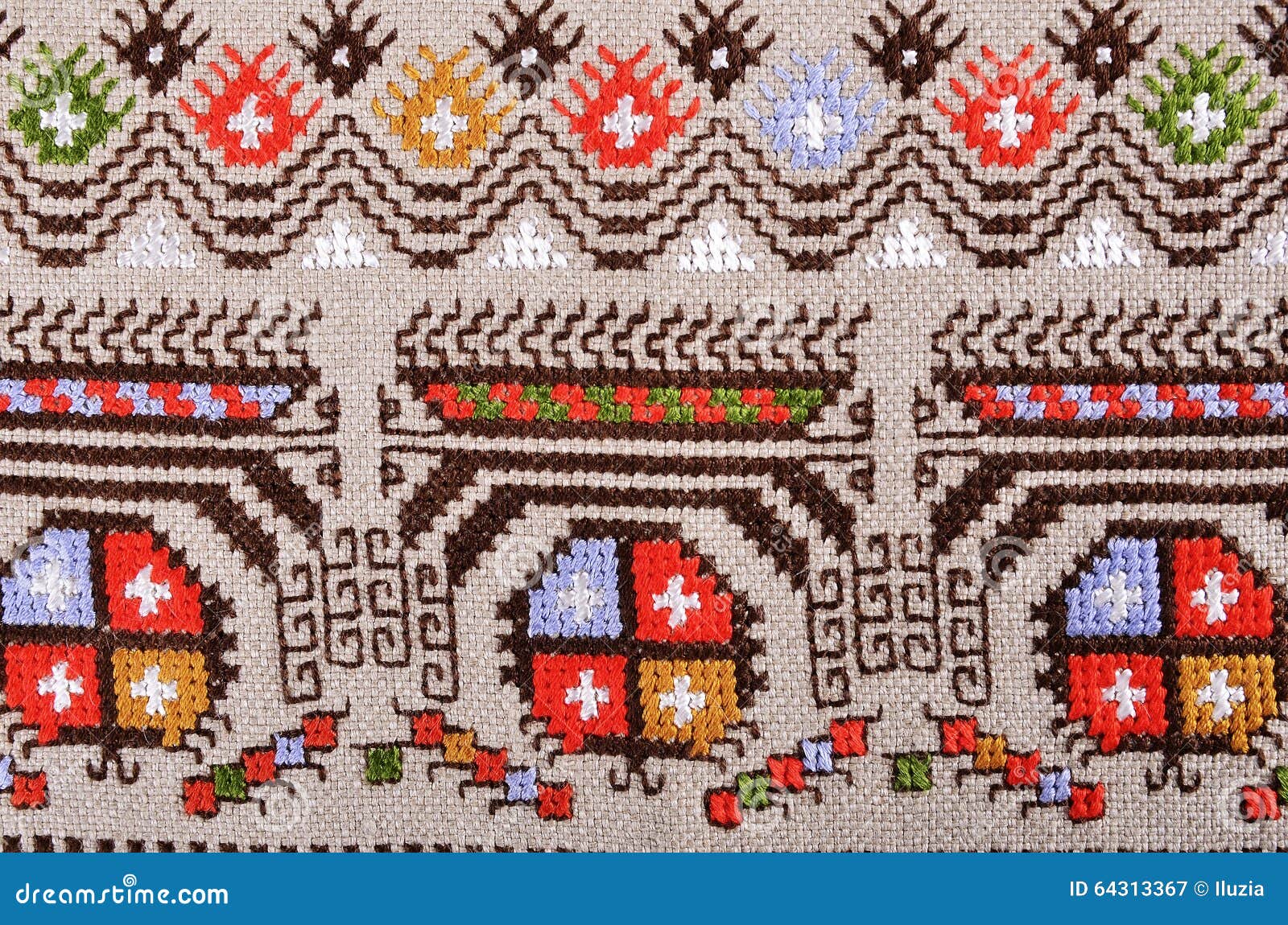 Bulgarian hand embroidery stock image. Image of ornamental - 64313367