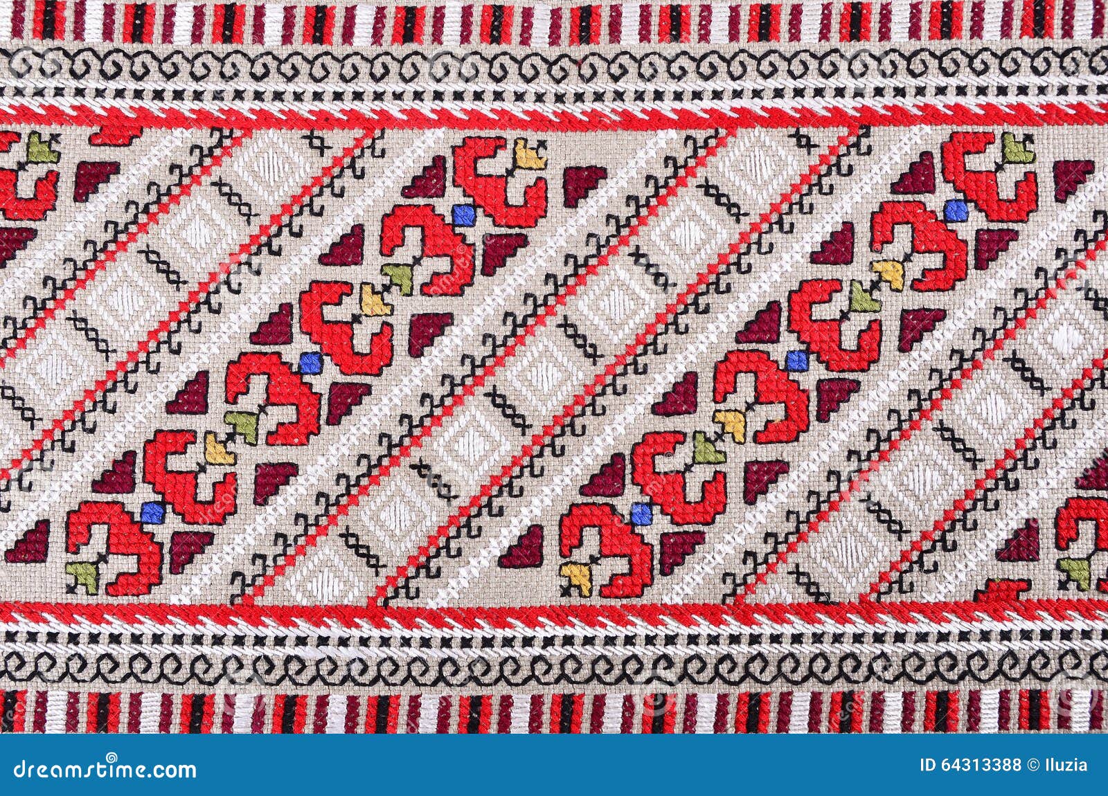 Bulgarian hand embroidery stock photo. Image of ancient - 64313388