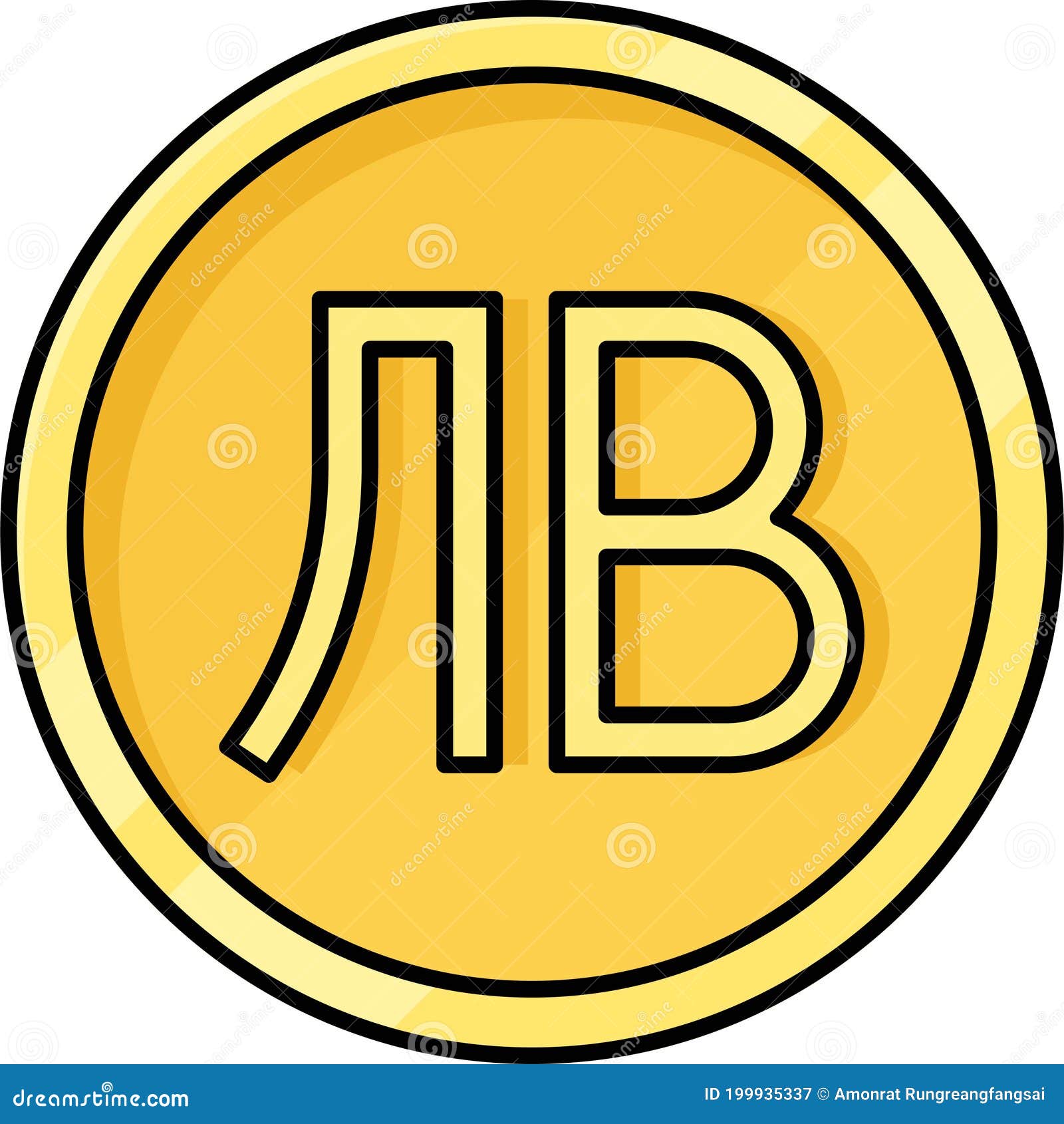 Lev Bulgarian Currency Symbol Icon Vector Illustration | CartoonDealer ...