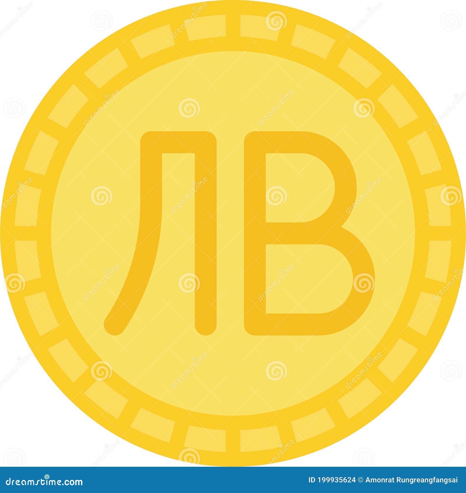 Lev Bulgarian Currency Symbol Icon Vector Illustration | CartoonDealer ...