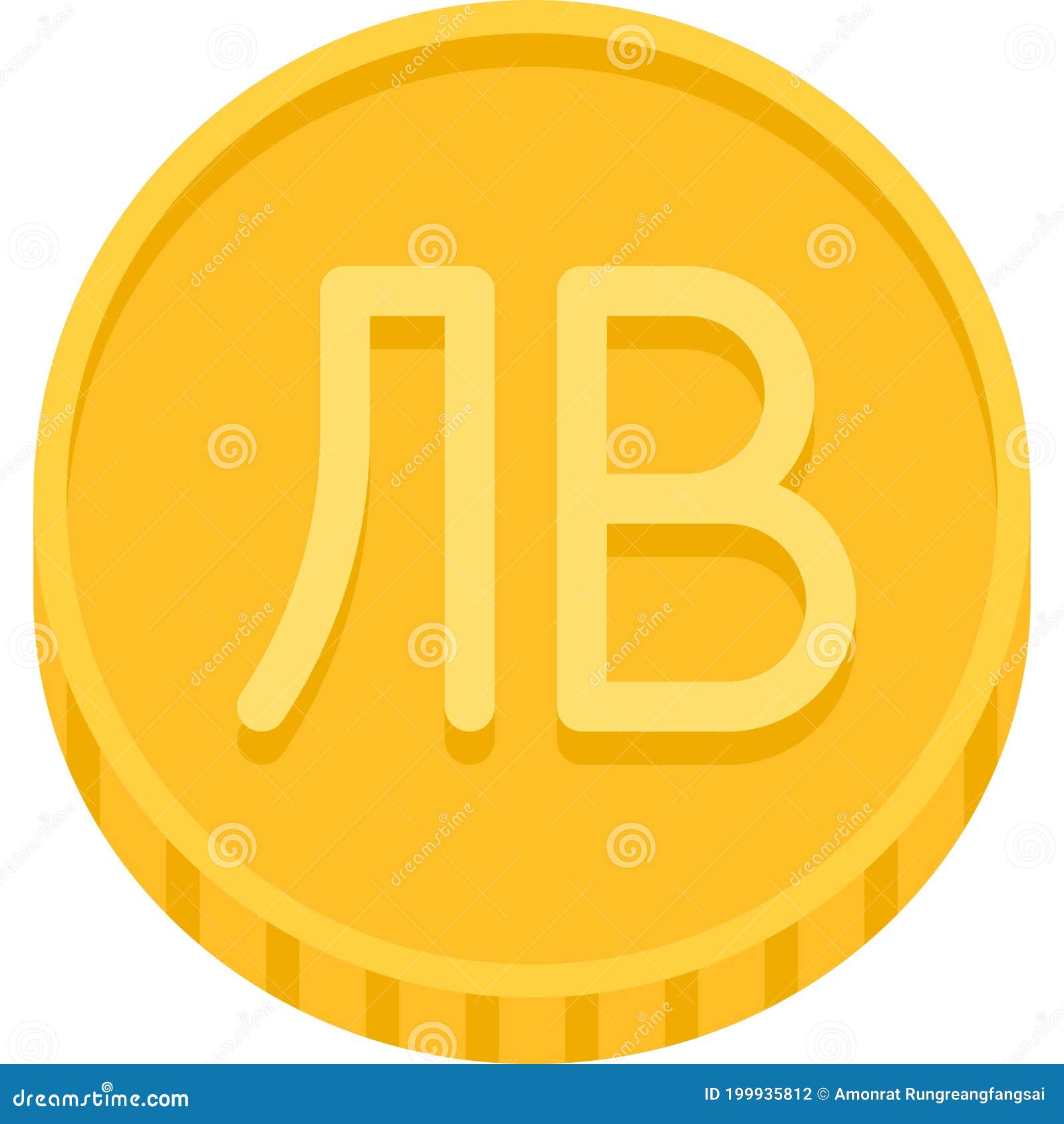 Lev Bulgarian Currency Symbol Icon Vector Illustration | CartoonDealer ...