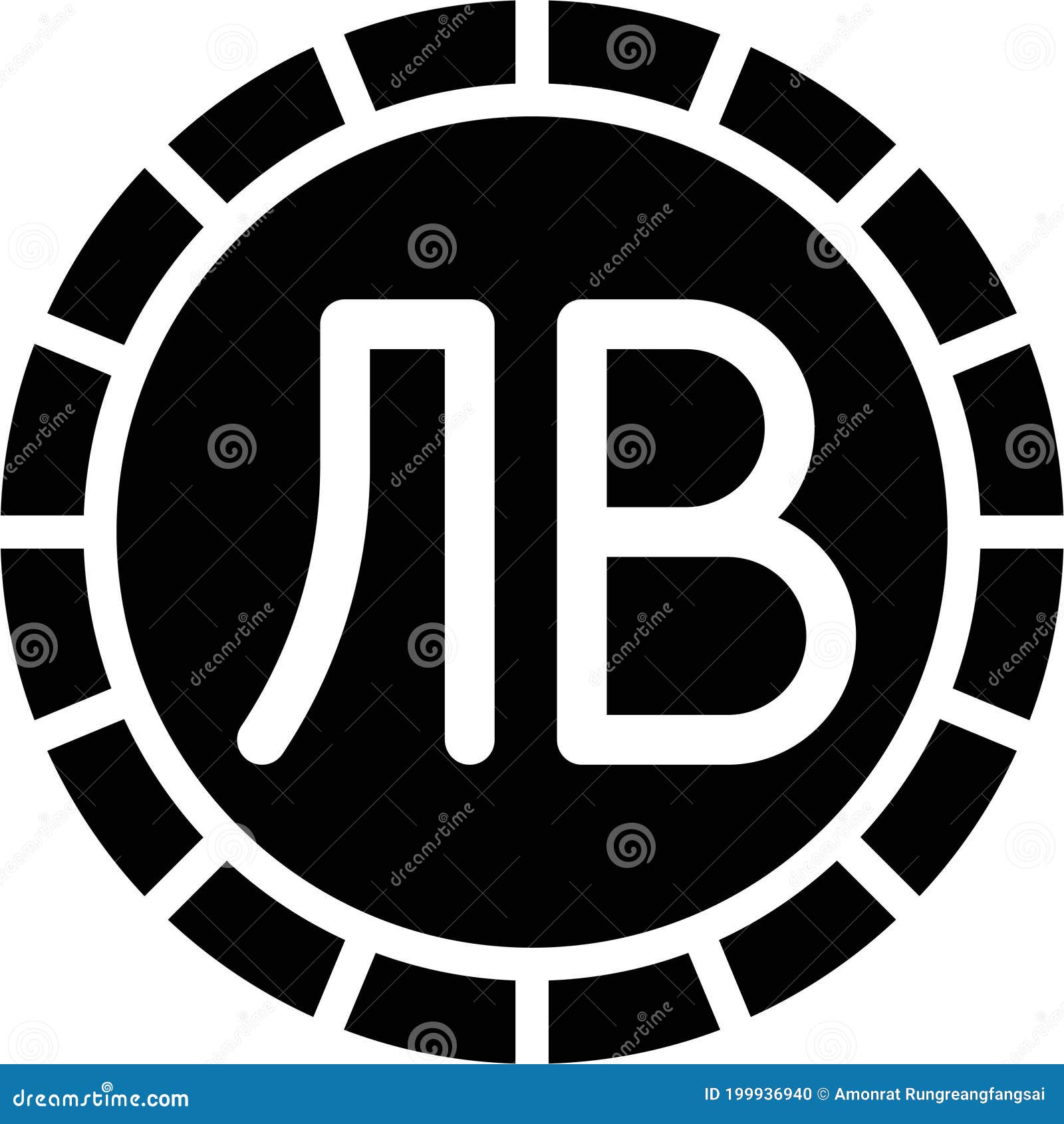 Lev Bulgarian Currency Symbol Icon Vector Illustration | CartoonDealer ...