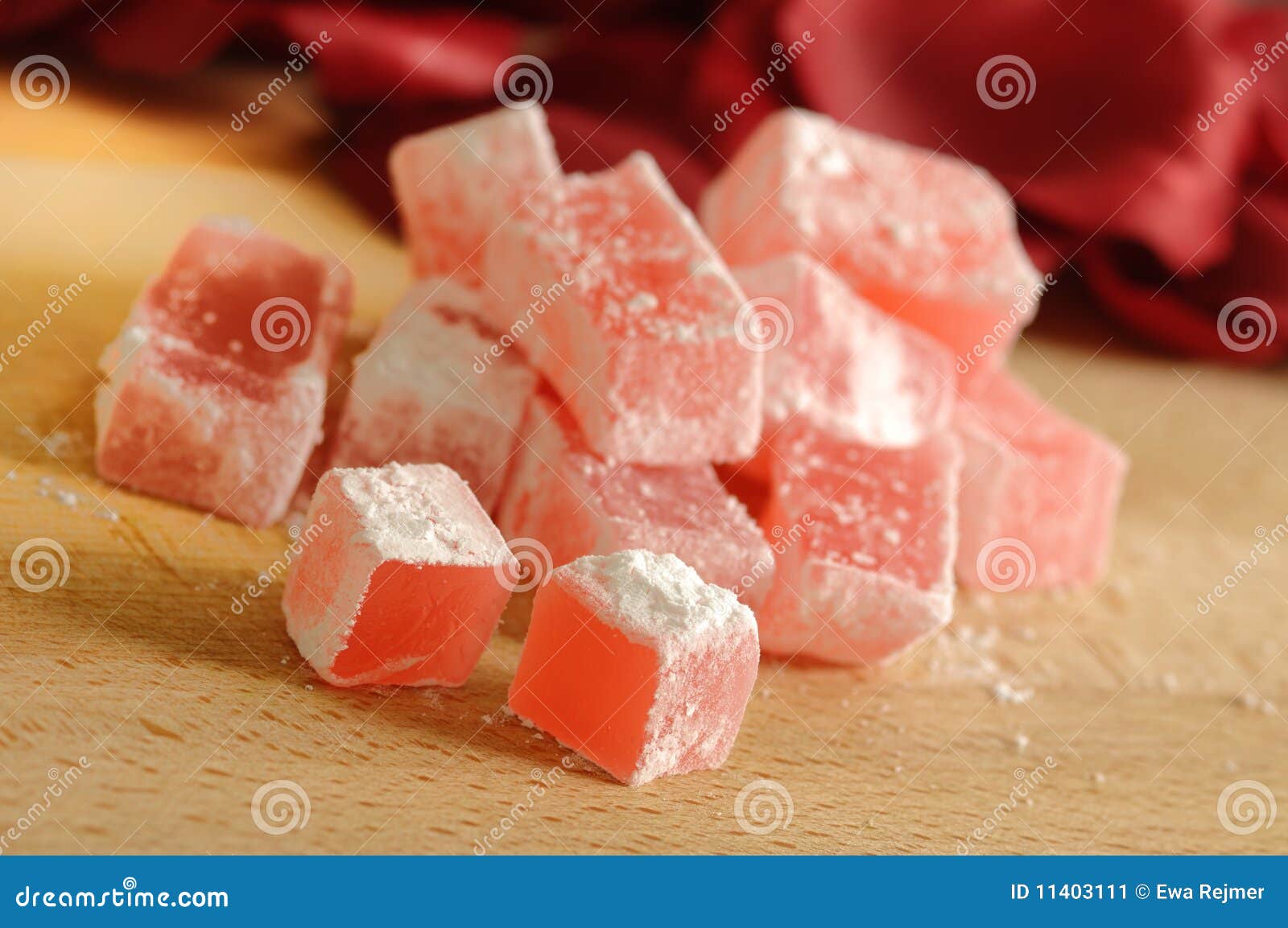 Bulgarian Lokum with Rose Flavor Stock Image - Image of delight, rose ...