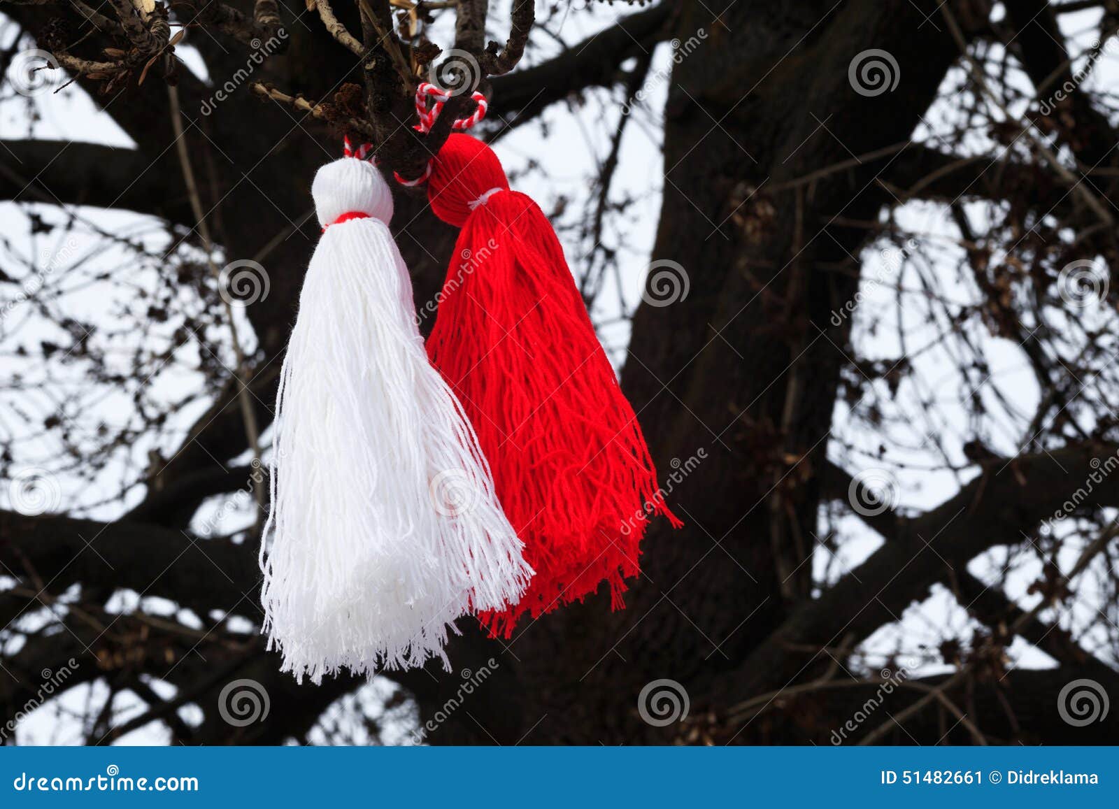 Bulgarian Martenitsa On A Tree Stock Image - Image of bark, holiday ...