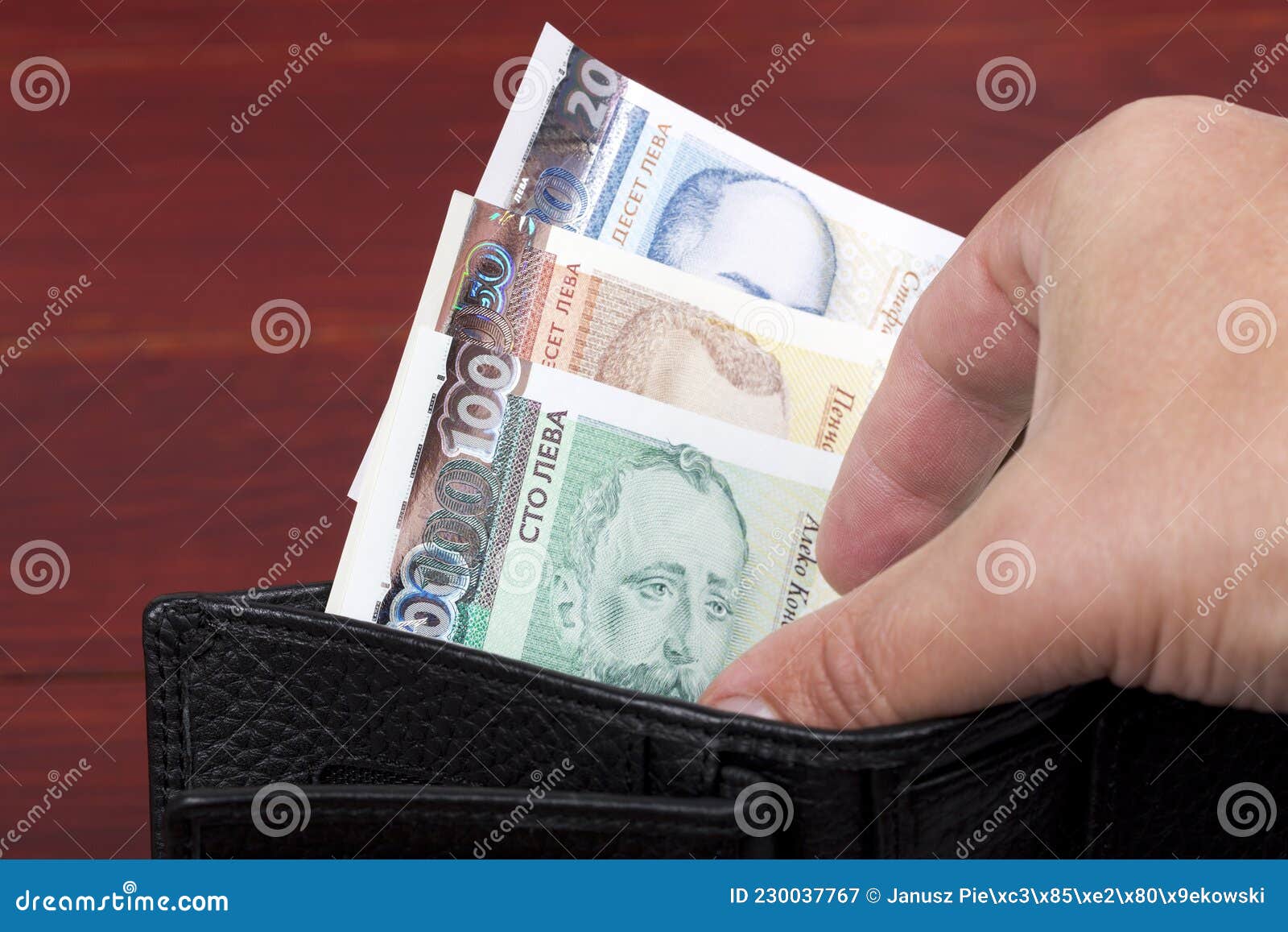 Bulgarian Money. Bulgarian Lev Banknotes. 5 BGN Levove Bills Royalty ...