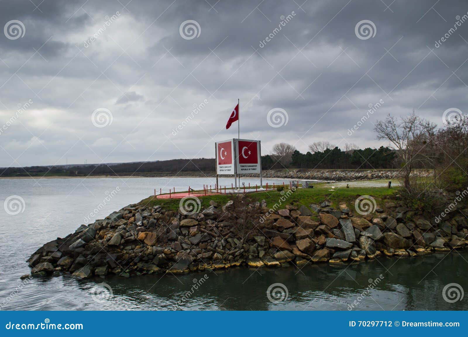 Turkish And Bulgarian Flags On The Border Editorial Photo ...