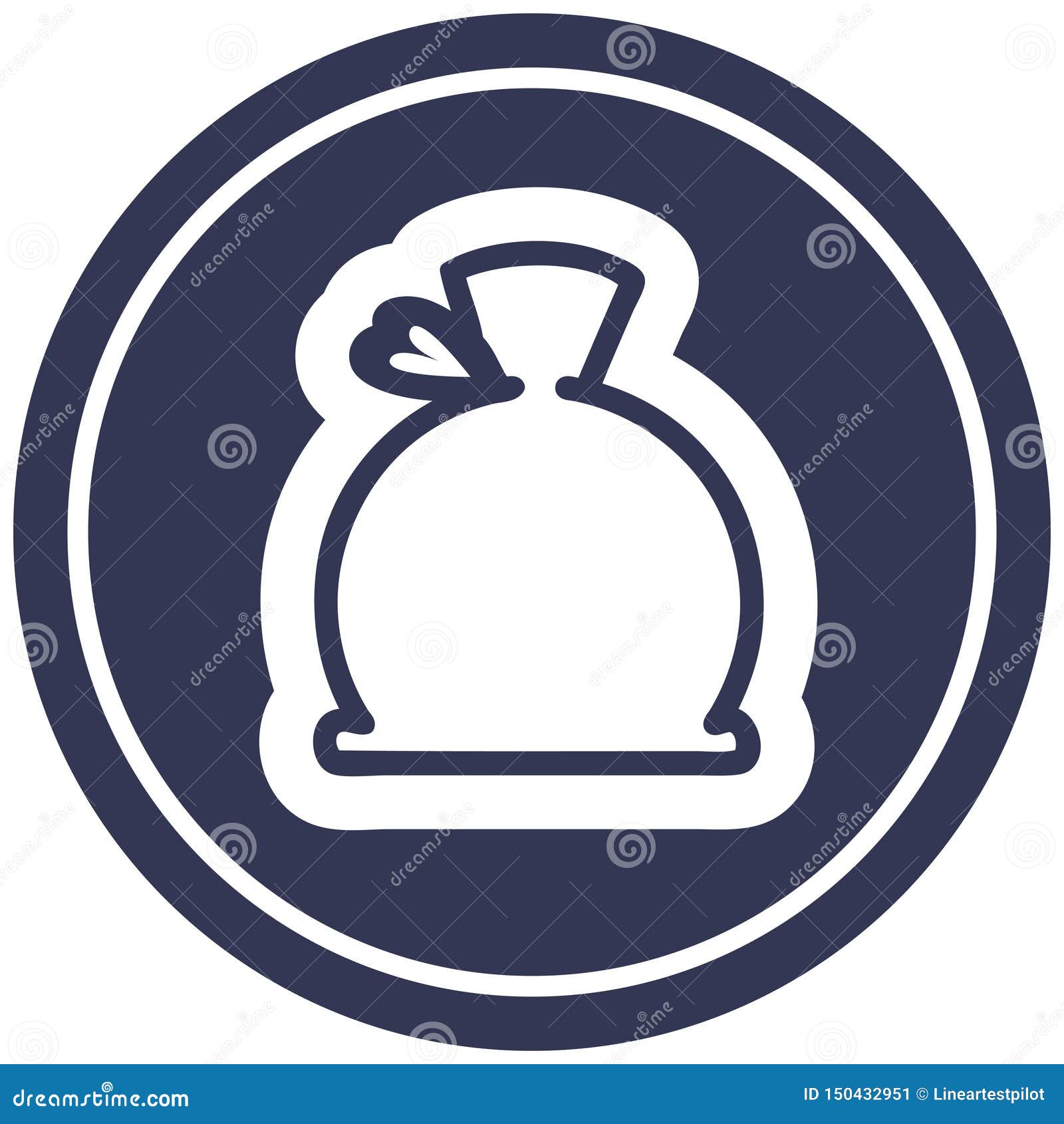 Bulging Sack Circular Icon Symbol Vector Illustration | CartoonDealer ...