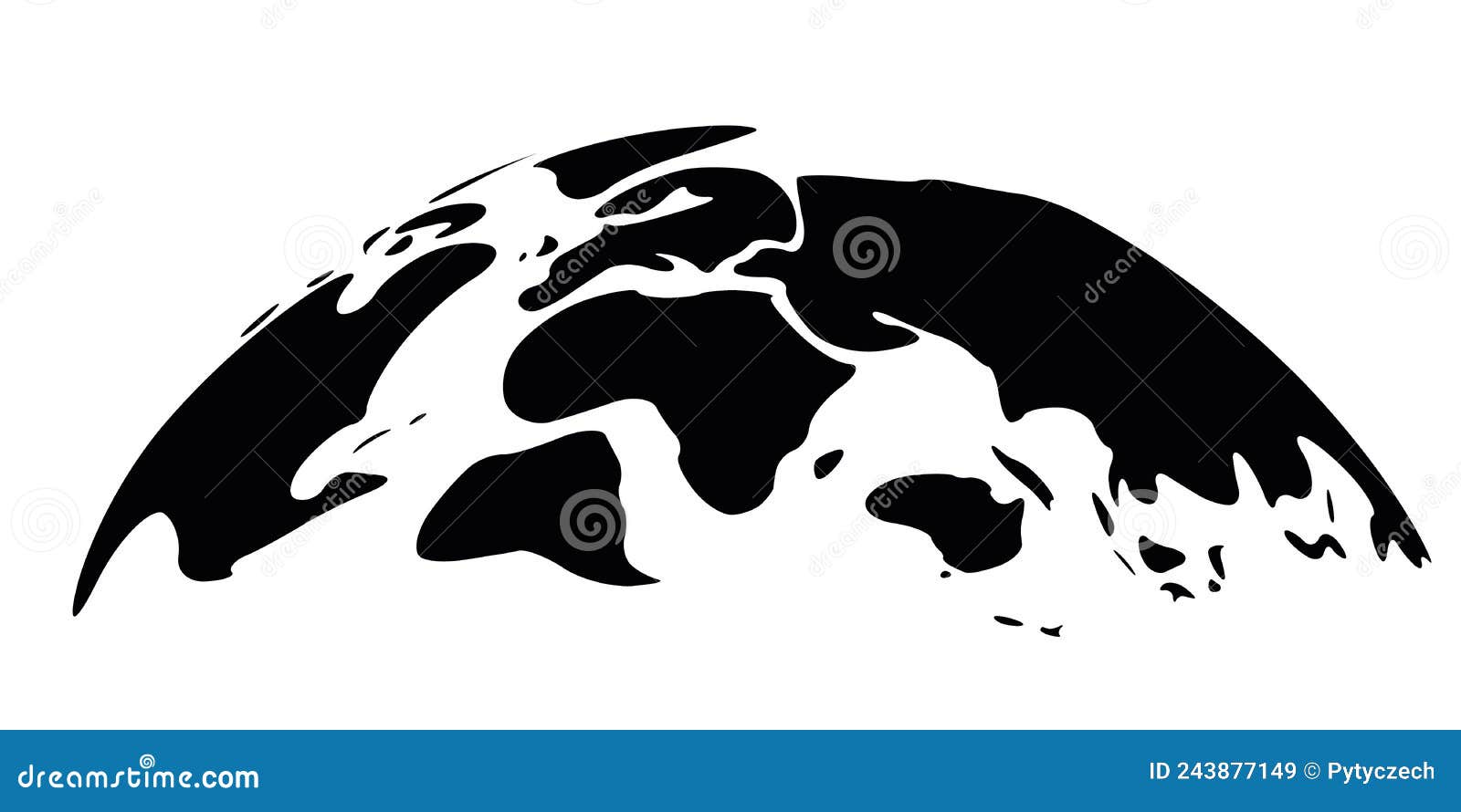 Bulging Smooth Contour Map Of World Royalty-Free Illustration ...