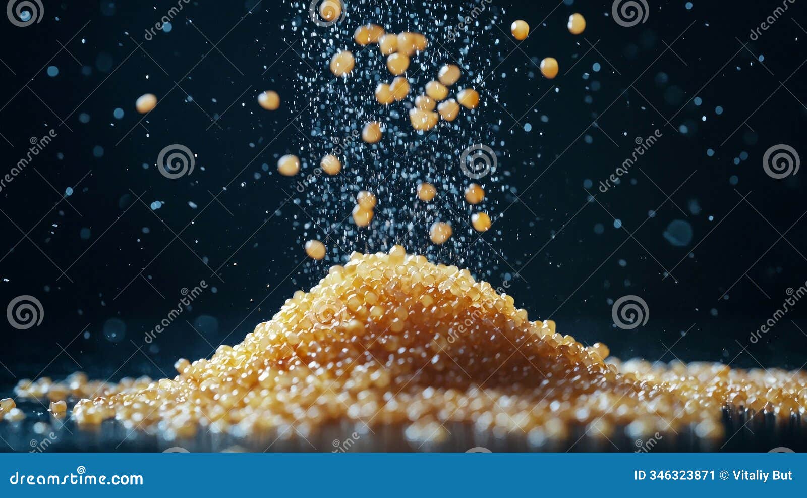Bulgur Grains Float Water Beautifully Separated Other Dark Backdrop ...