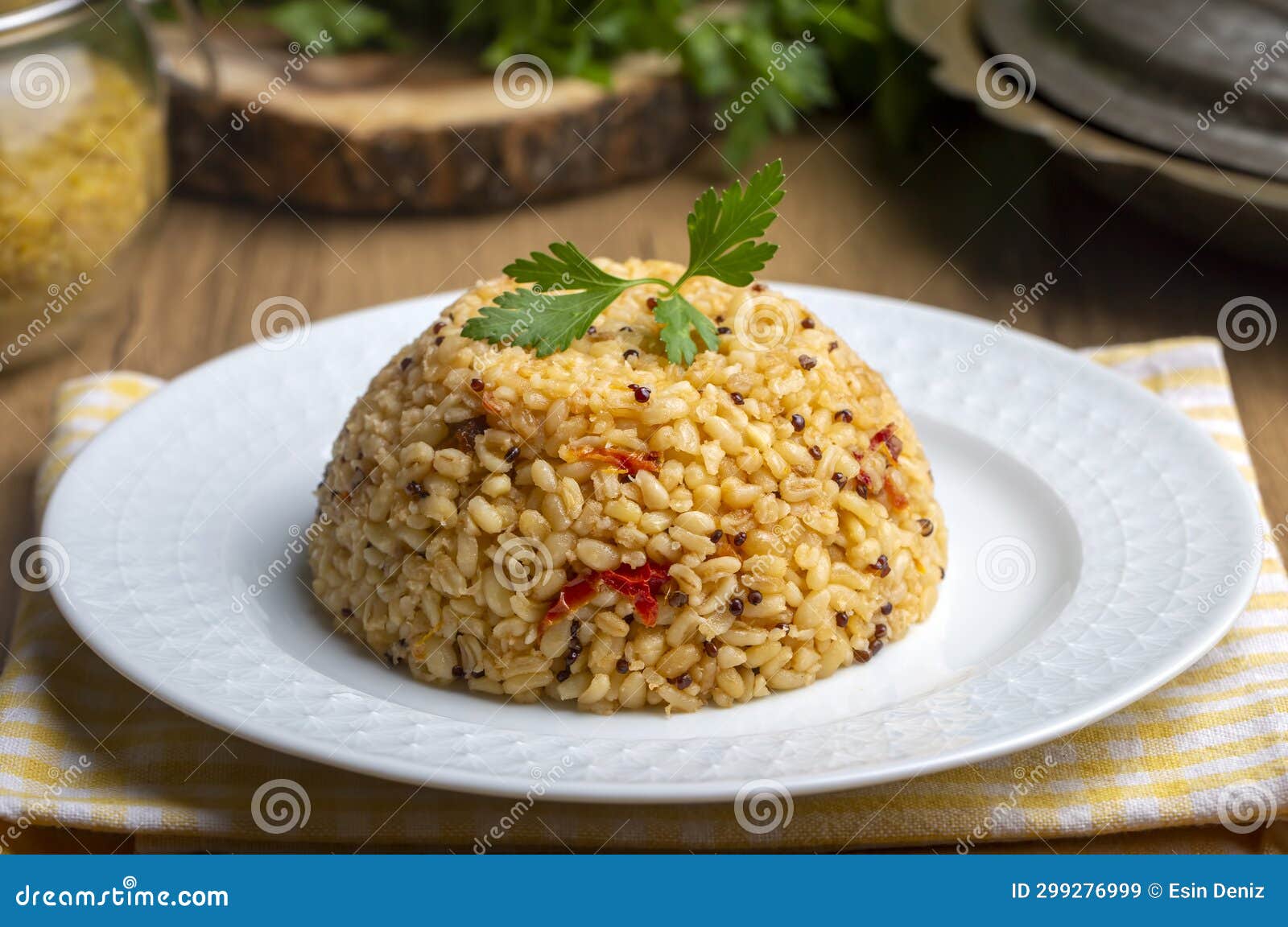 Bulgur Pilaf with Chia Seeds Stock Image - Image of bulgur, bean: 299276999