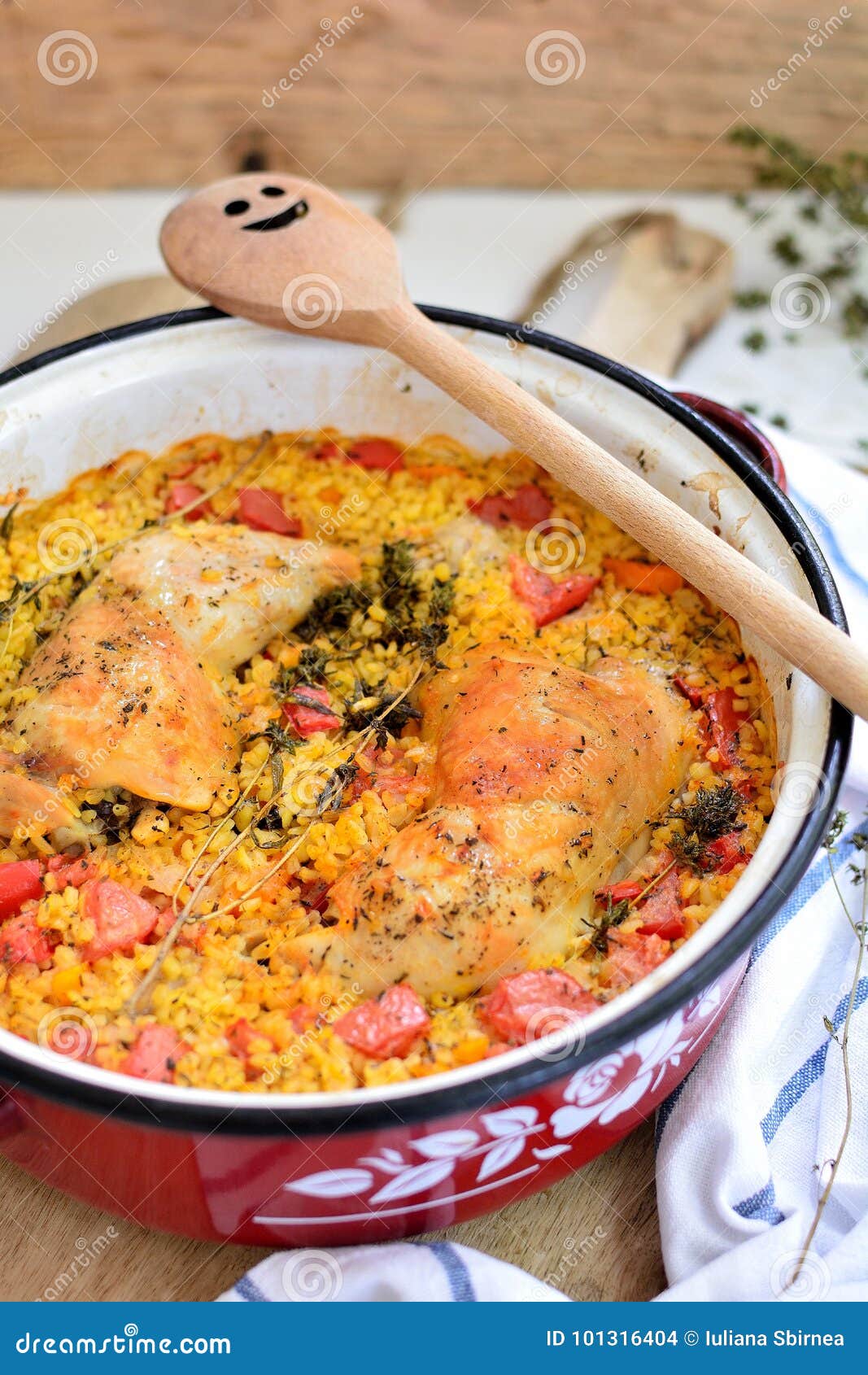 Bulgur Pilaf with Chicken Meat Stock Photo - Image of paprika, asian ...