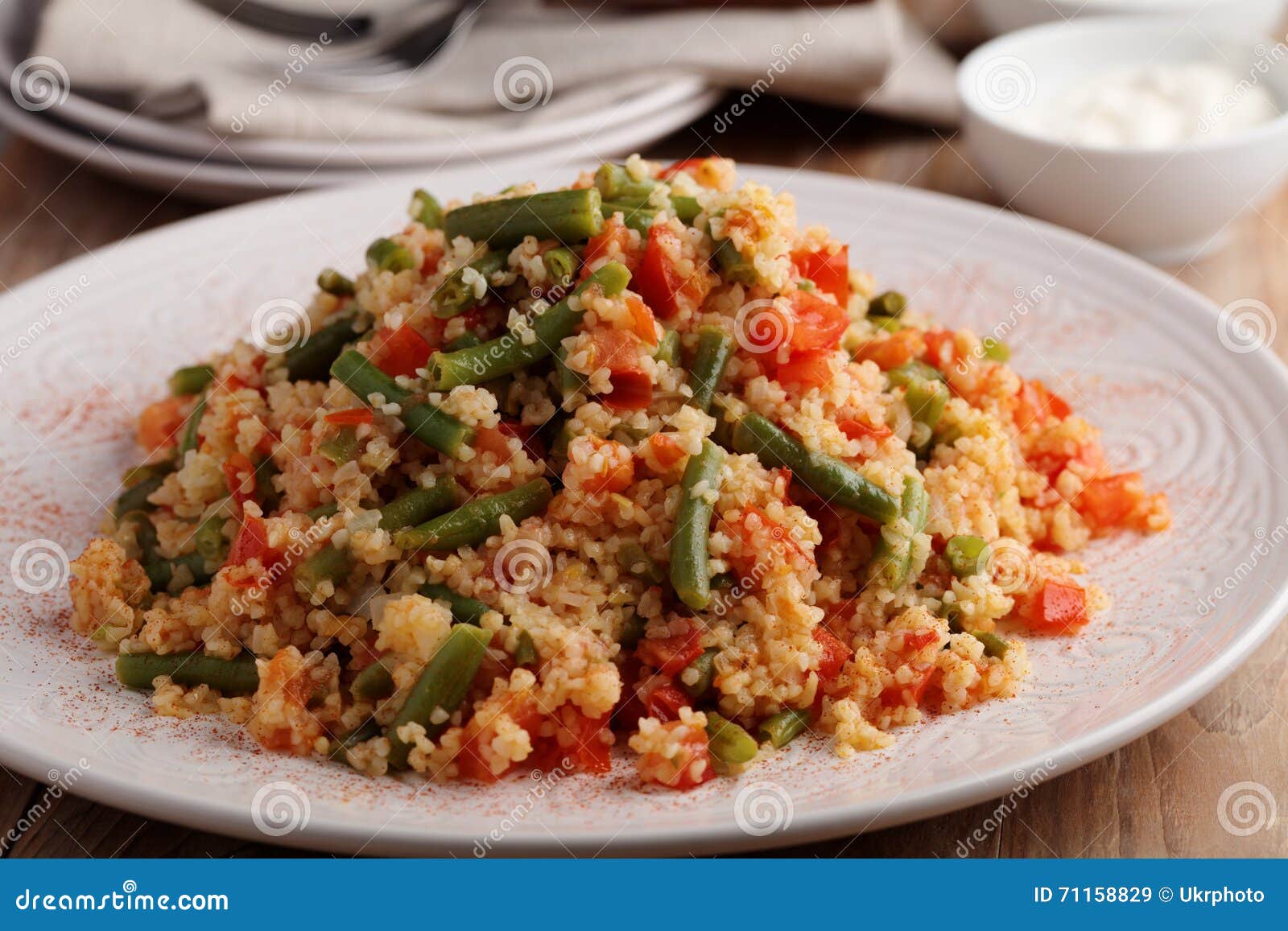 Bulgur Pilaf with Vegetables Stock Image - Image of cereal, paprika ...