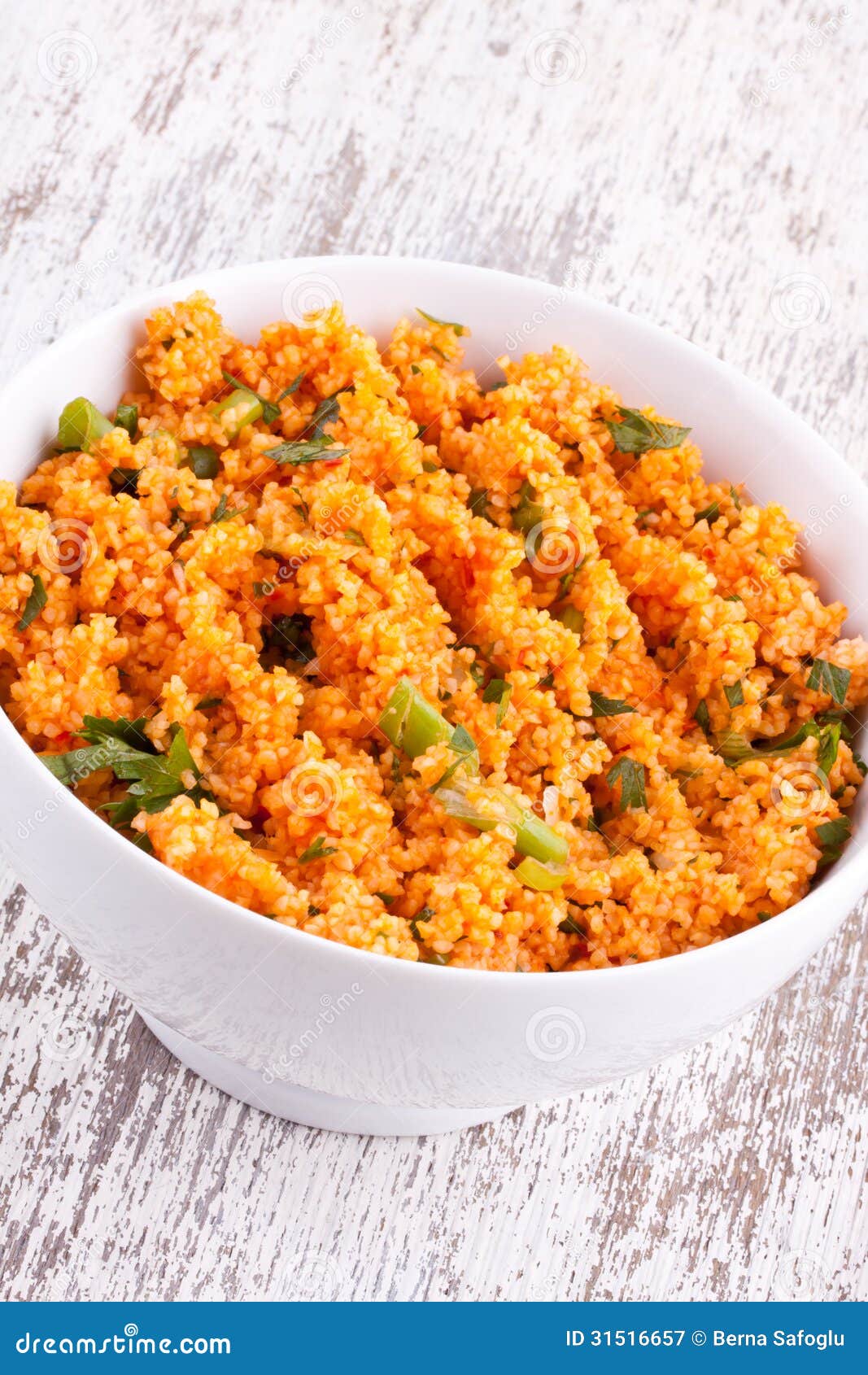 Bulgur Salad with Tomato Paste, Parsley and Onion Stock Image - Image ...