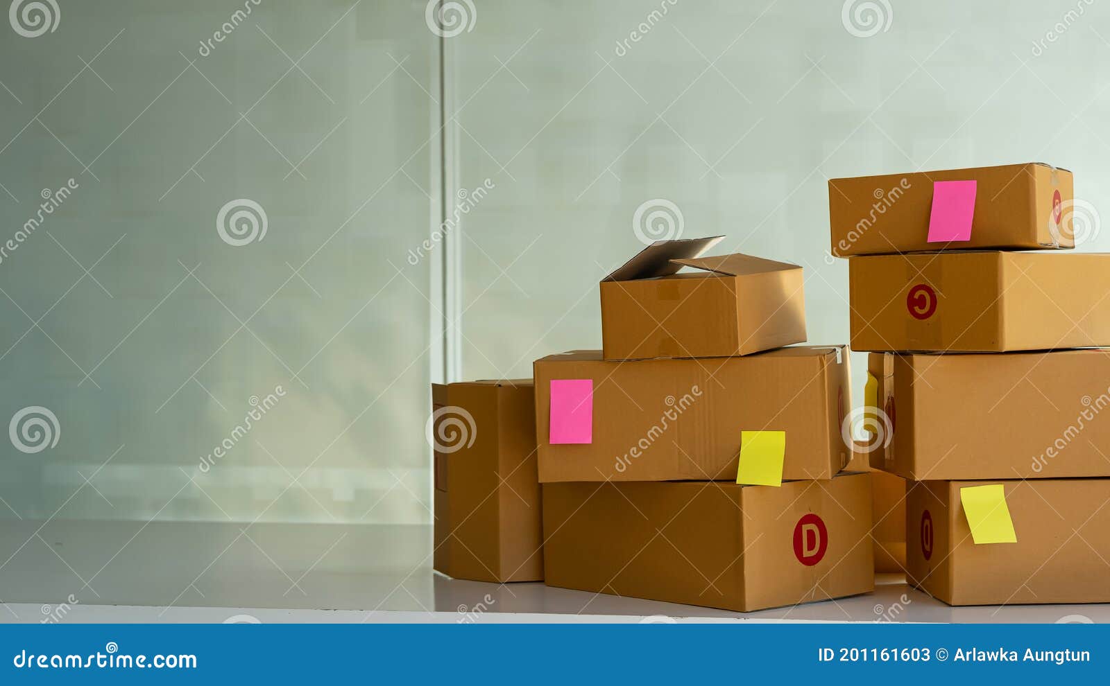 Bulk Boxes on the Table in the Making Stock Image - Image of delivery ...