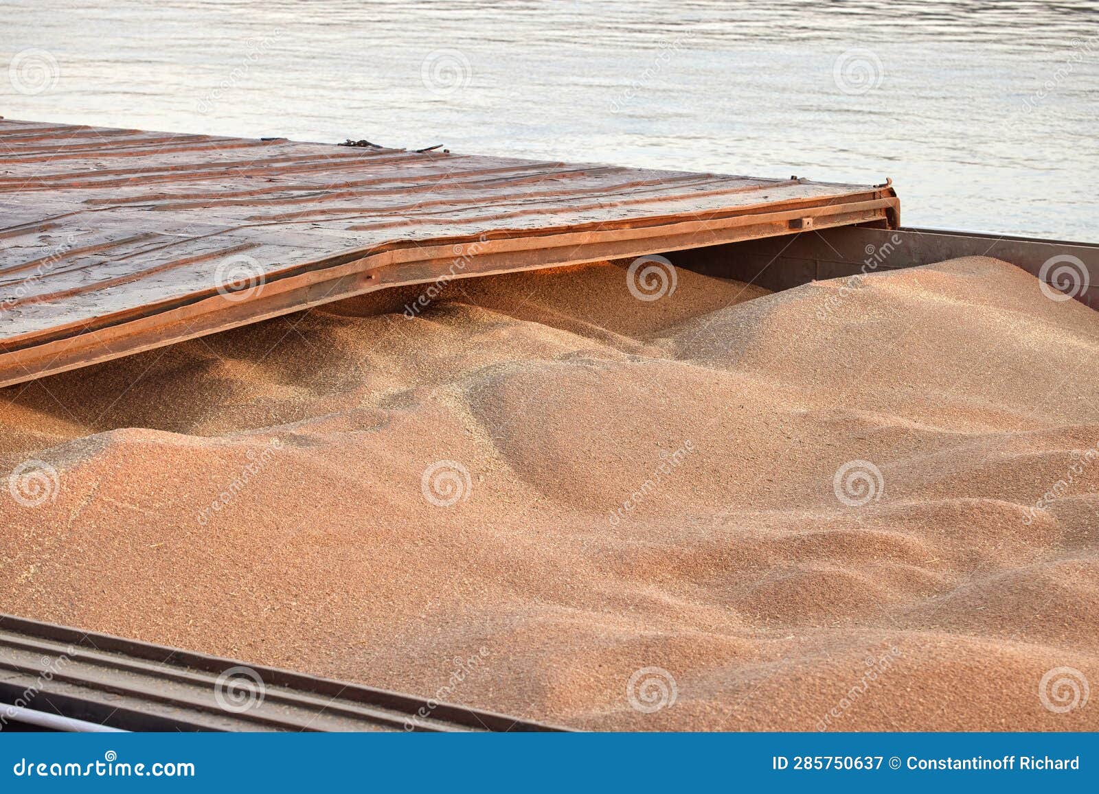 A Bulk Cargo Loaded with Grain in Port Stock Image - Image of nature ...