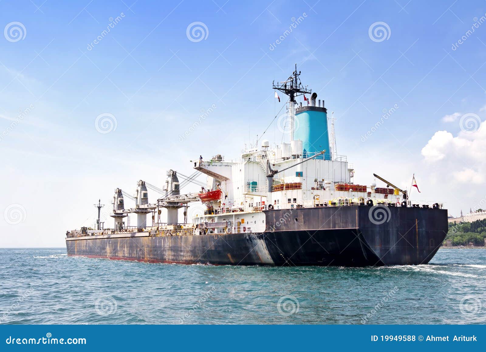 Bulk Carrier Cargo Ship stock photo. Image of crane, industry - 19949588