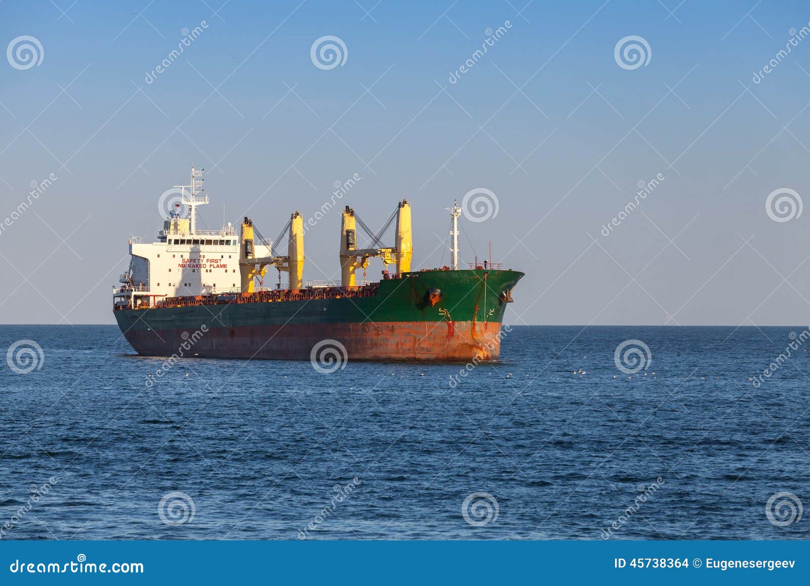 Bulk Carrier.Cargo Ship Sails on the Sea Stock Photo - Image of ...