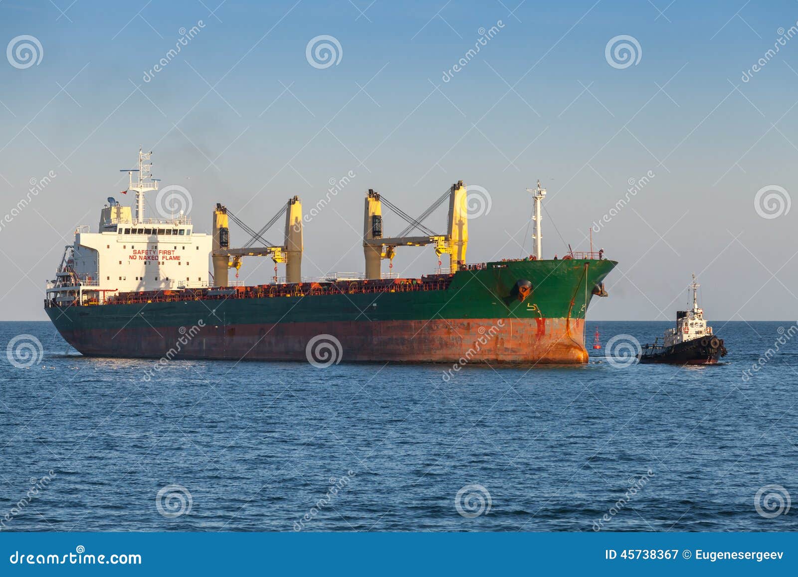 Bulk Carrier.Cargo Ship Sails on the Sea Stock Image - Image of trade ...