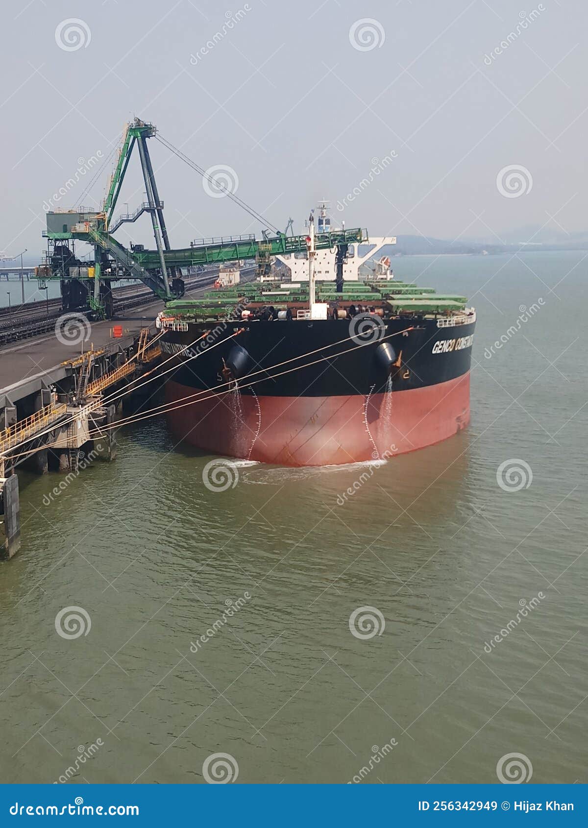 A Bulk Carrier Ship in Cargo Loading Process Editorial Stock Image ...