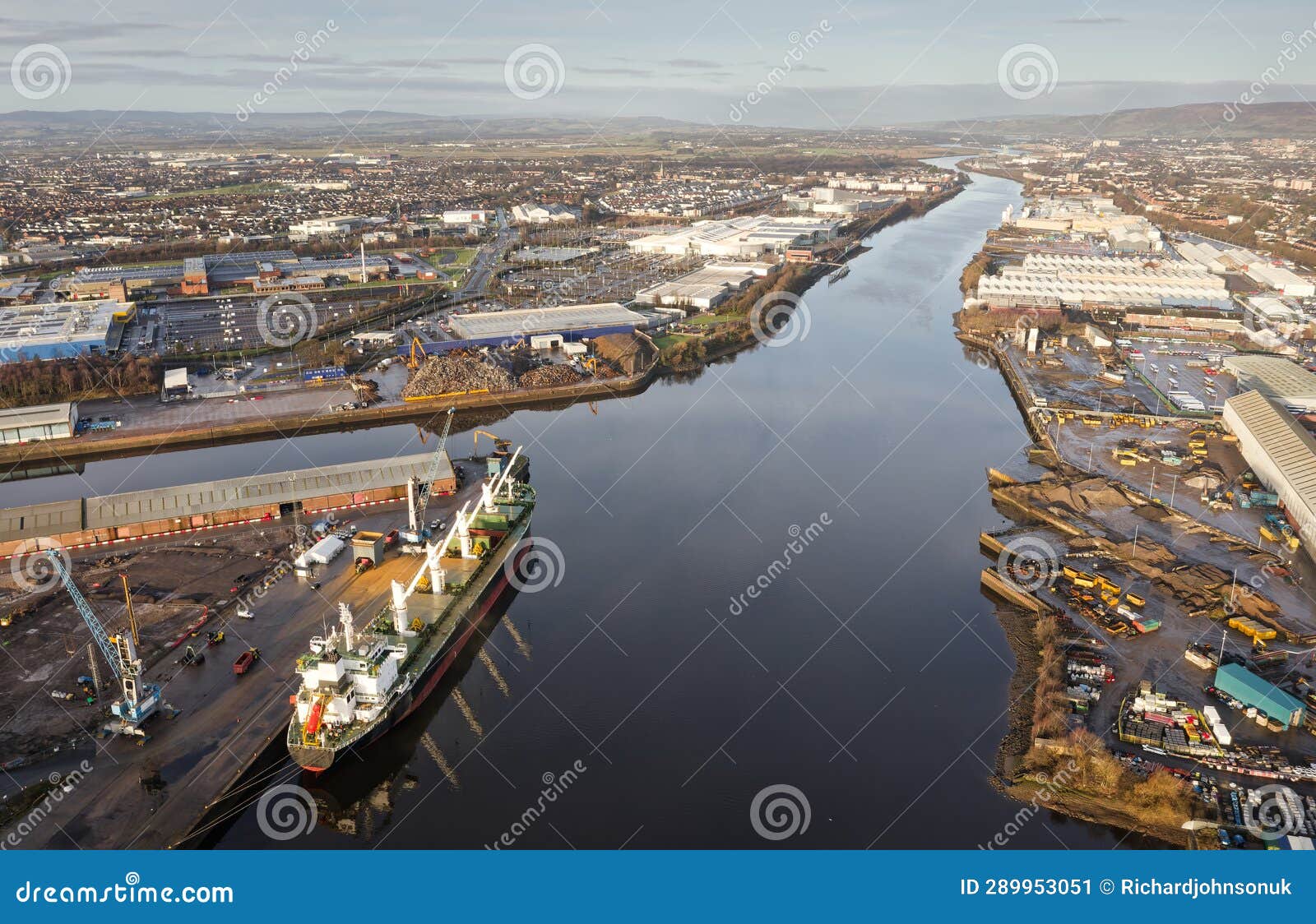 Bulk Carrier Ship at Govan Dock in Glasgow Stock Image - Image of crane ...
