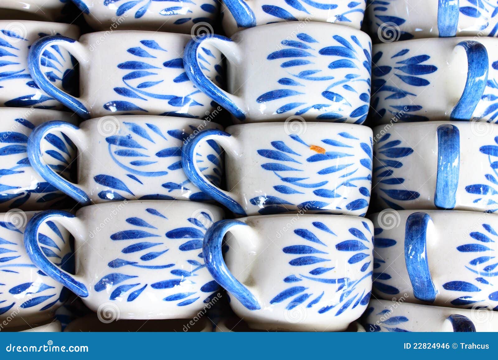 Bulk of Ceramic Coffee Cups by Hand Made Stock Photo - Image of ...