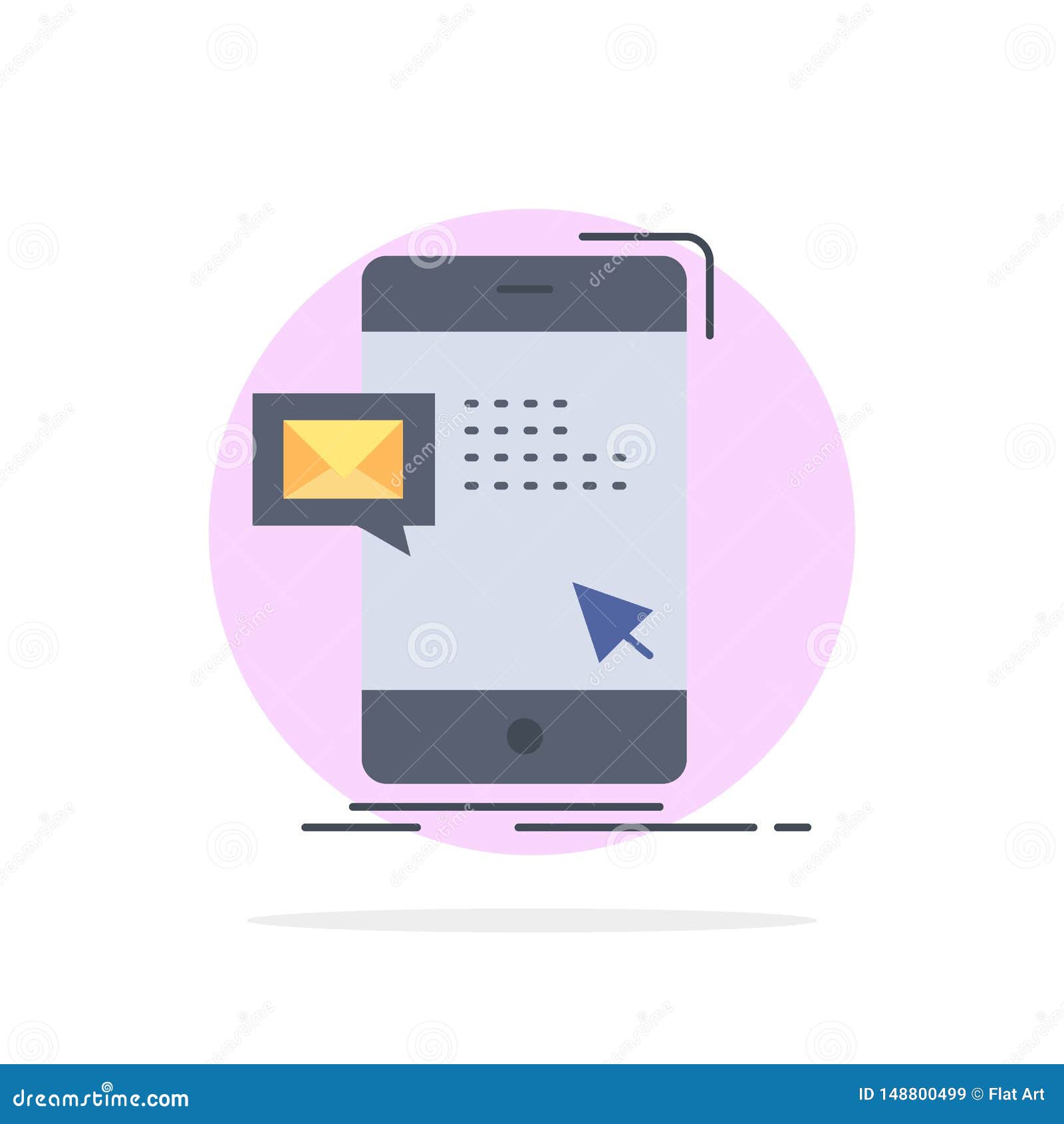 Bulk, Dialog, Instant, Mail, Message Flat Color Icon Vector Stock ...