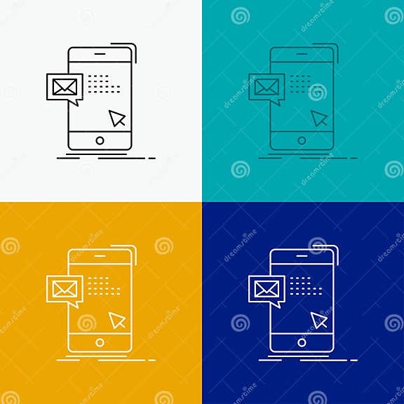 Bulk, Dialog, Instant, Mail, Message Icon Over Various Background. Line ...
