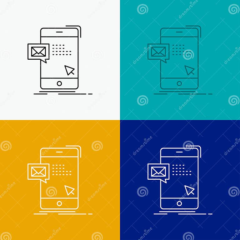 Bulk, Dialog, Instant, Mail, Message Icon Over Various Background. Line ...