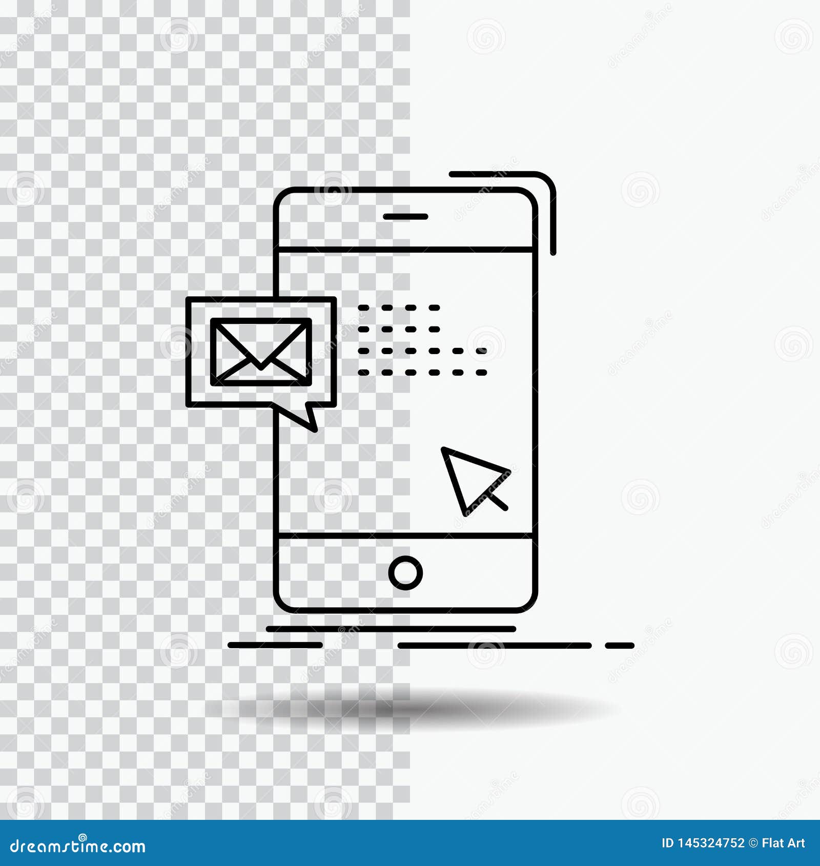 Bulk, Dialog, Instant, Mail, Message Line Icon on Transparent ...