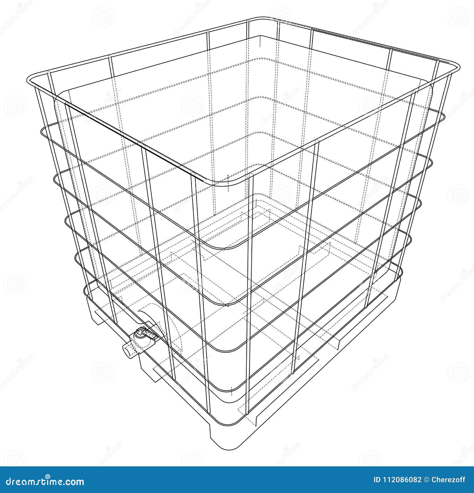 Bulk Fluid Shipping Containers Stock Vector - Illustration of plastic ...