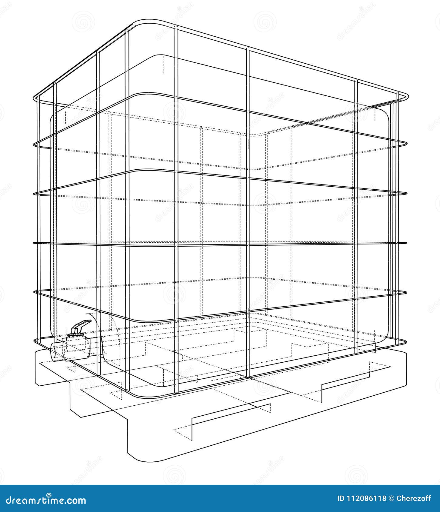 Bulk Fluid Shipping Containers Stock Vector - Illustration of line ...