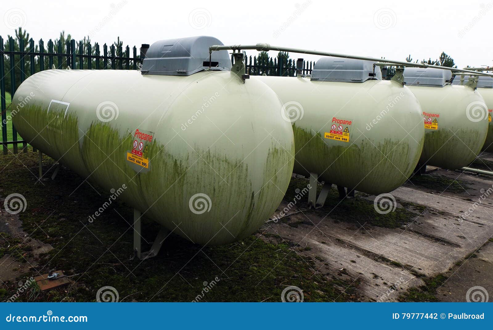 Bulk Gas Storage Tanks in Protective Compound. Stock Photo - Image of ...