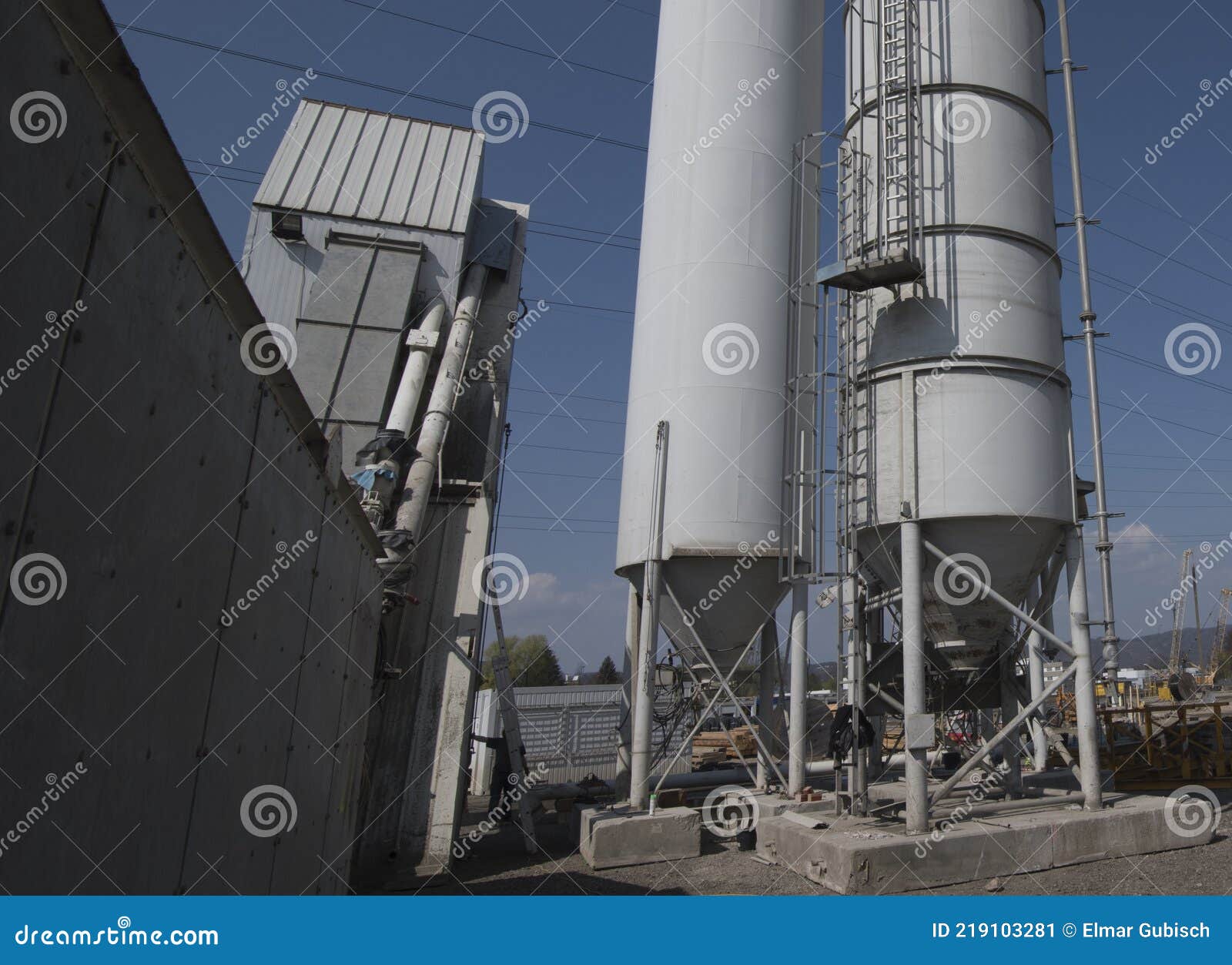 A Bulk Material Silo for Storing Sand Stock Image - Image of ...