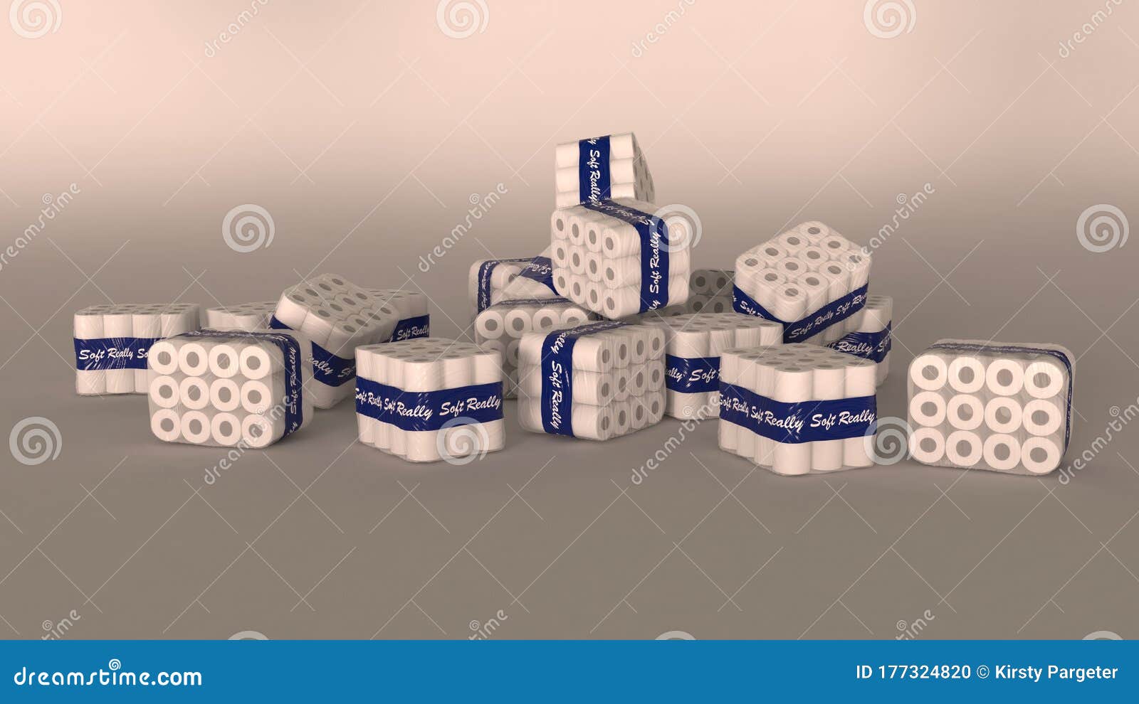 Bulk Packets of Shrink Wrapped Toilet Rolls Stock Illustration ...
