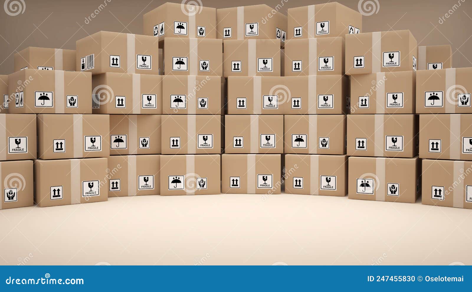 Bulk Parcel Boxes on a Brown Background,parcel Delivery Stock ...