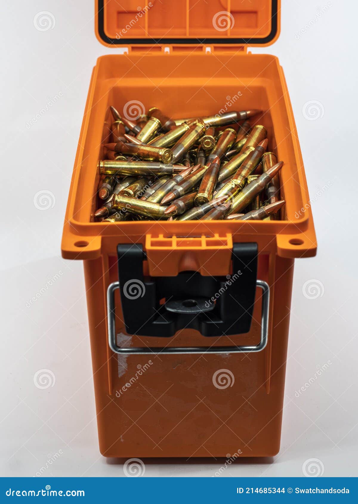 Bulk 556 Reloaded Ammunition for Rifles in Orange Case Stock Photo ...