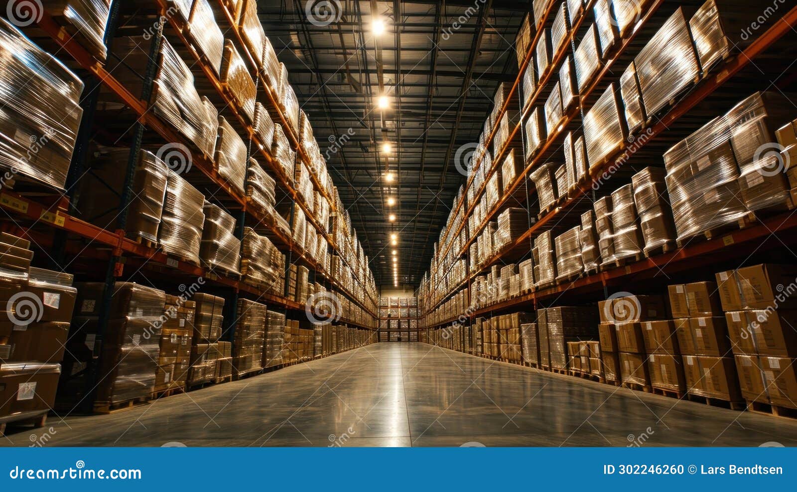 Bulk Storage in a Large Warehouse - AI Generated Stock Illustration ...