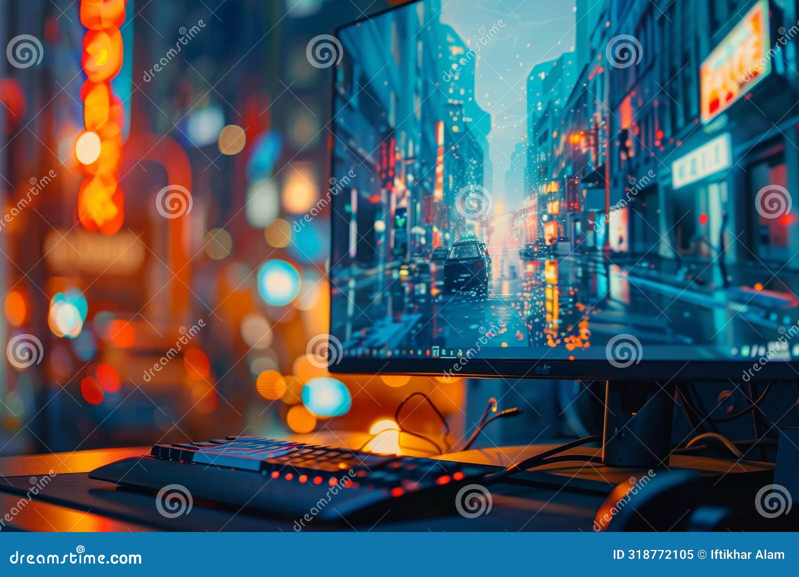 A Bulky Computer Monitor Displaying Pixelated Graphics Sits on Top of a ...