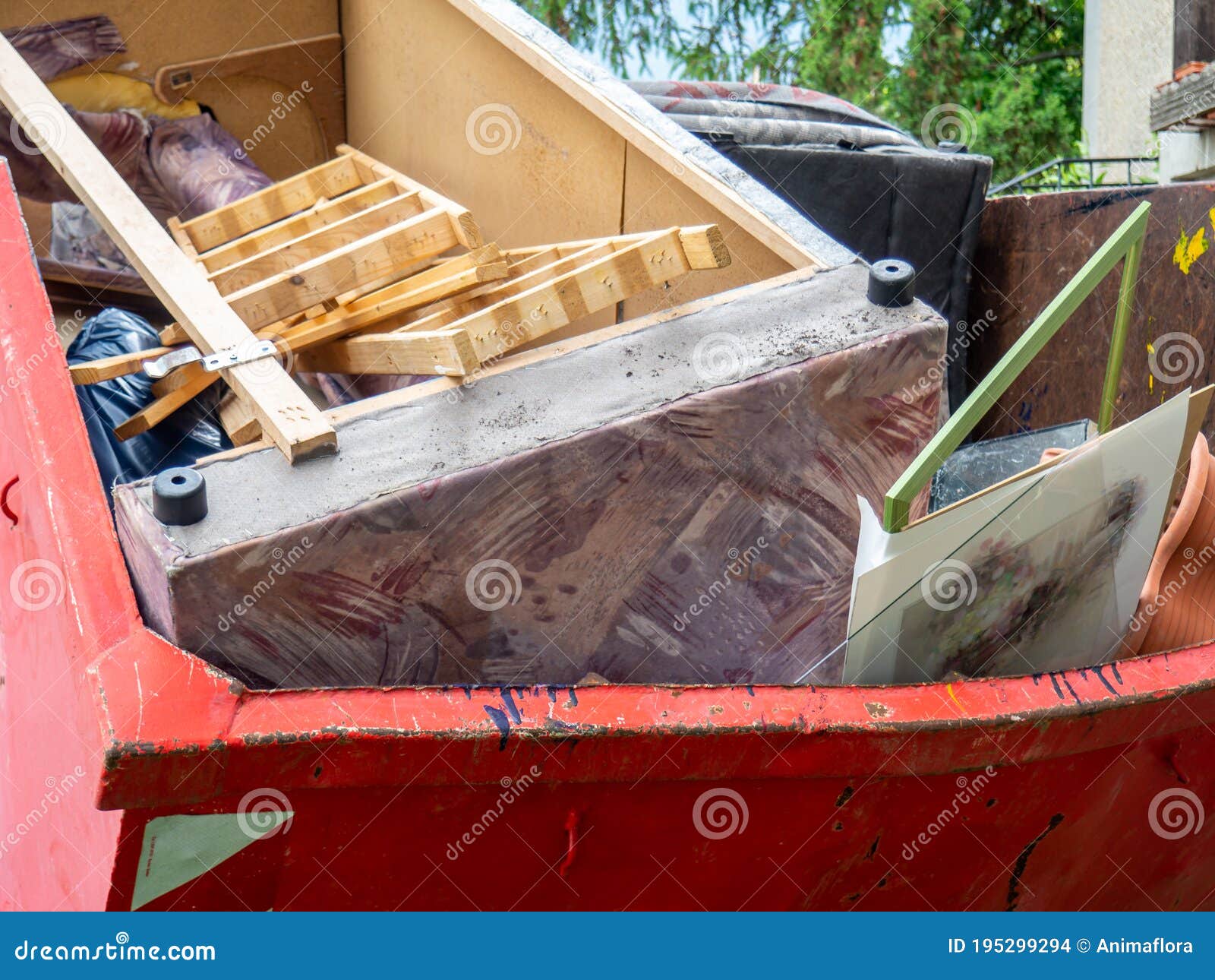 Bulky Waste Container with Household Breakdown Stock Photo - Image of ...