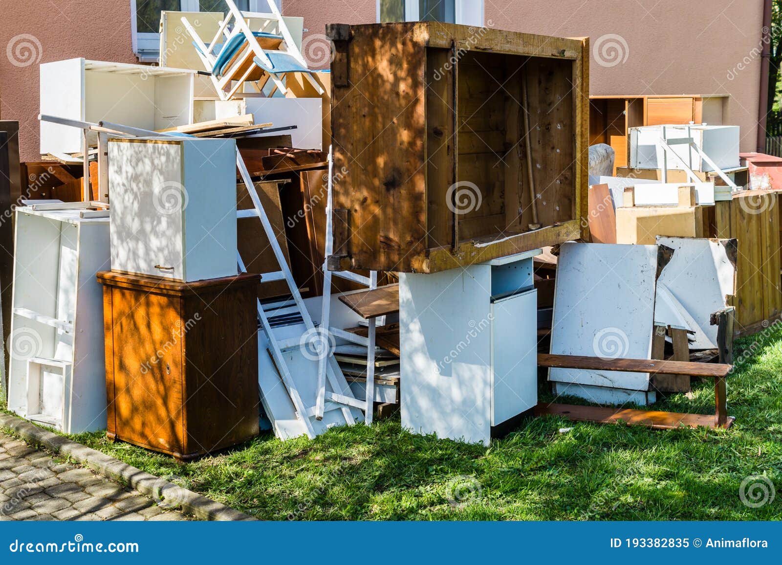 Bulky waste disposal stock image. Image of ailing, metal - 193382835
