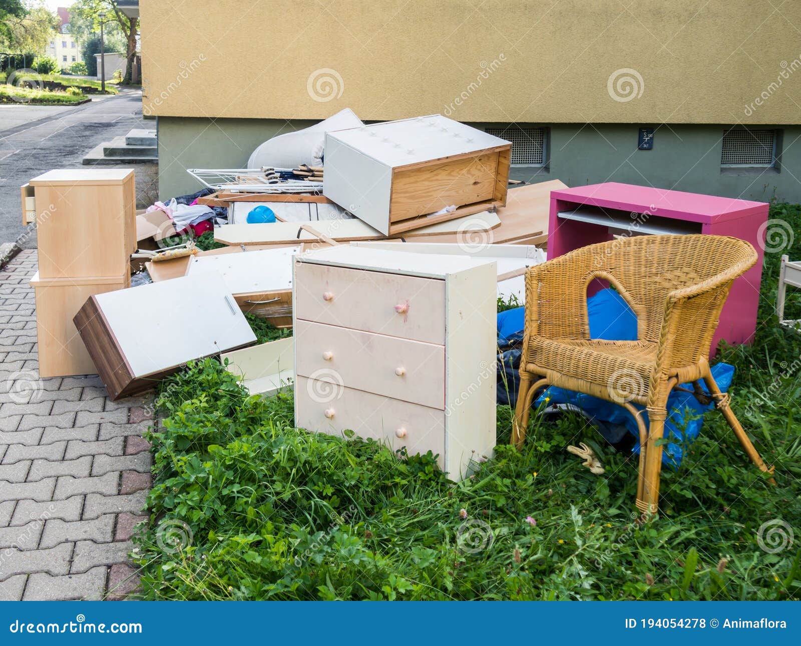 Bulky Waste in Front of the House Stock Photo - Image of domestic ...