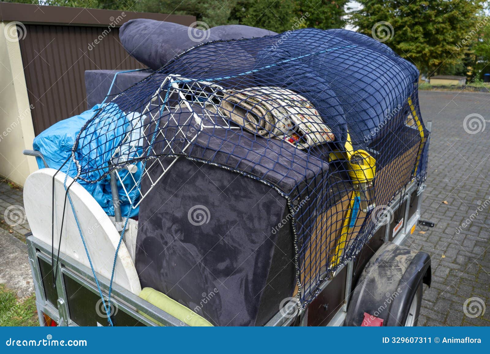 Bulky Waste for the Recycling Center on a Trailer Stock Image - Image ...