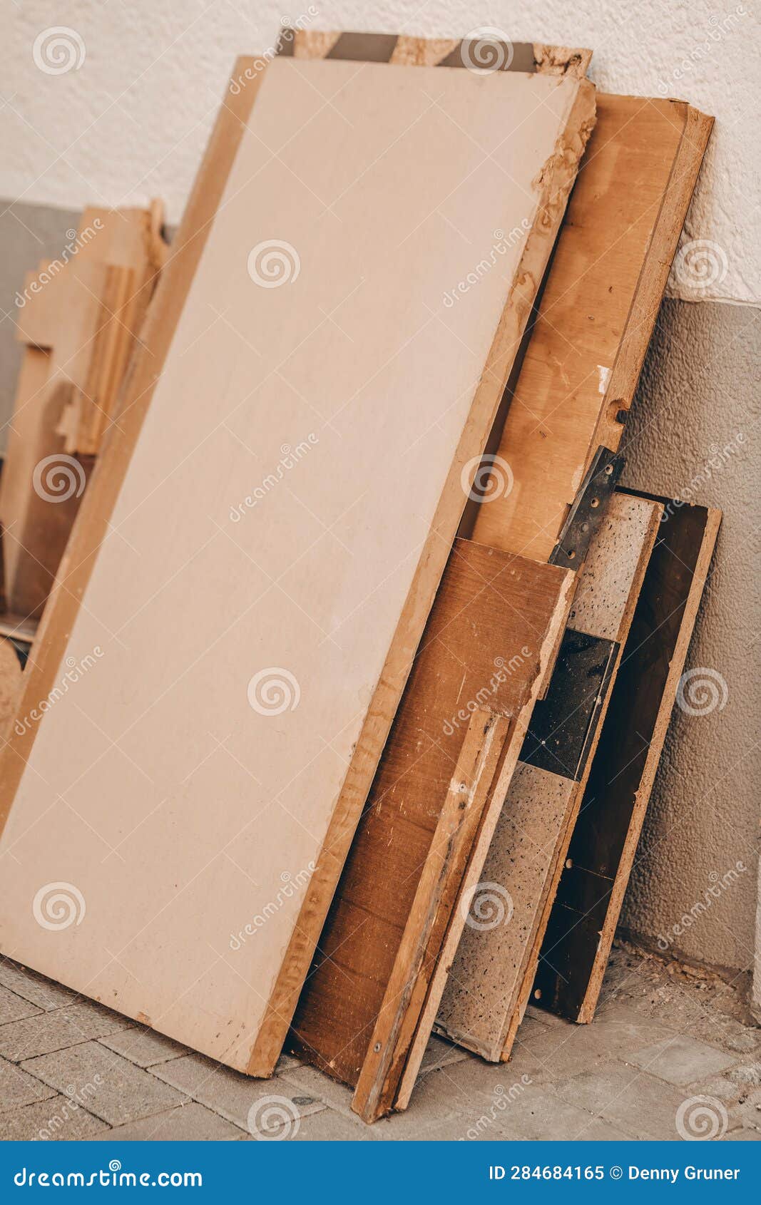 Bulky Waste with Wooden Boards Stock Image - Image of home, moving ...