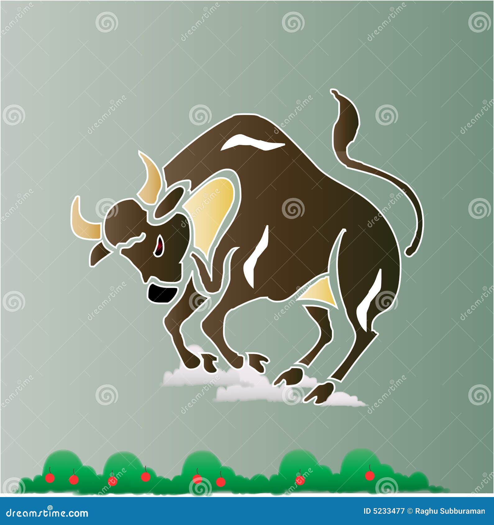 Bull stock illustration. Illustration of freedom, ambition - 5233477