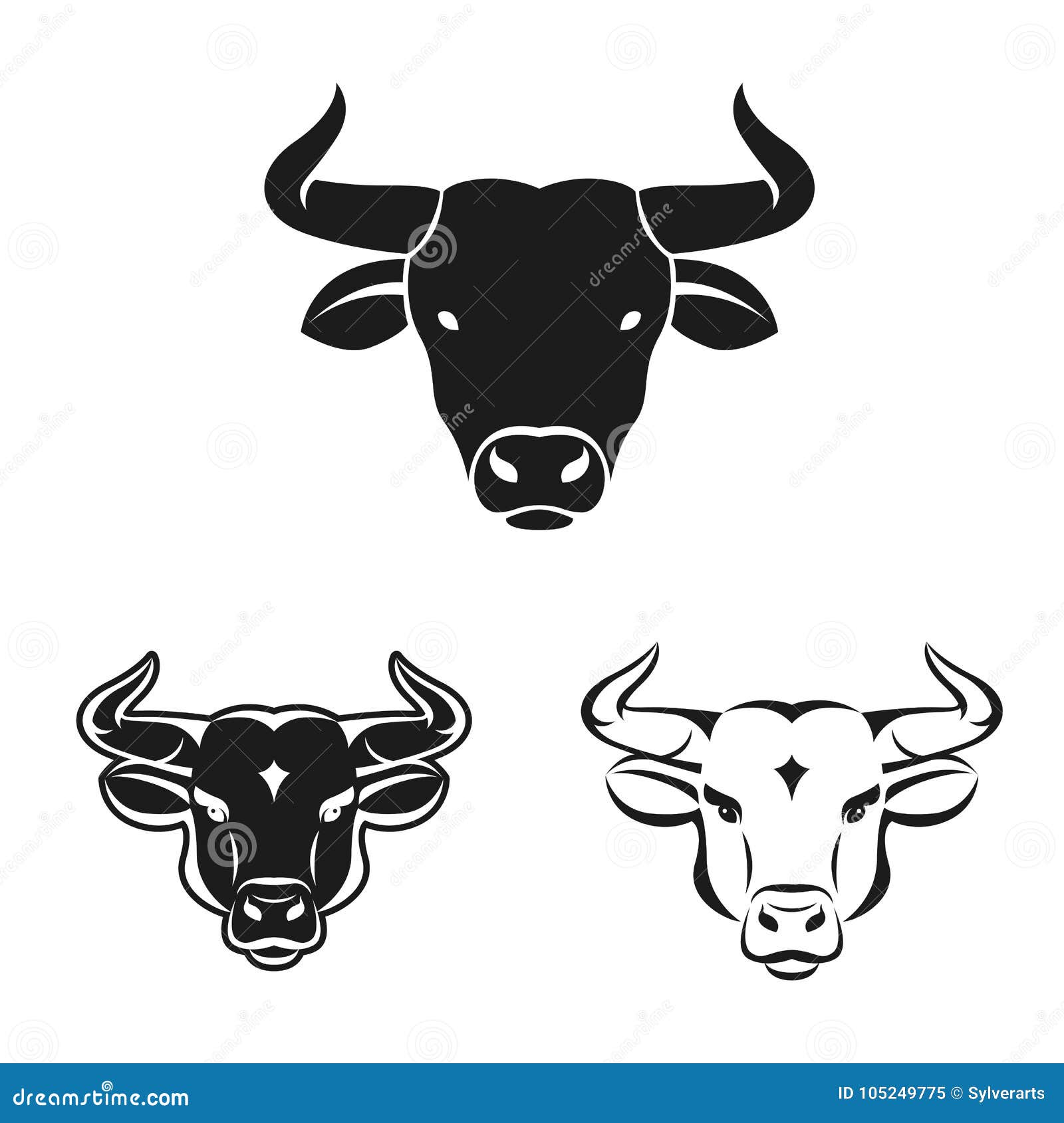 Bull Ancient Emblems Elements Set. Heraldic Vector Design Stock Vector ...