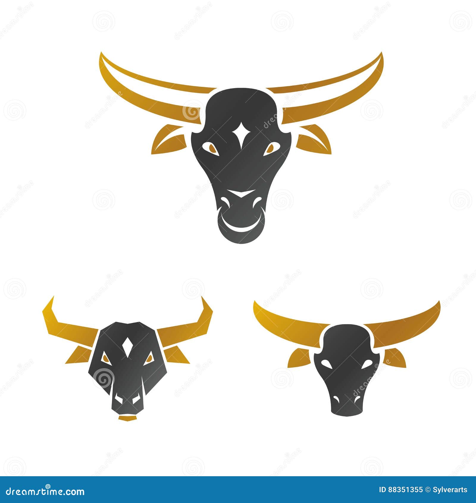 Bull Ancient Emblems Elements Set. Heraldic Vector Design Elements ...