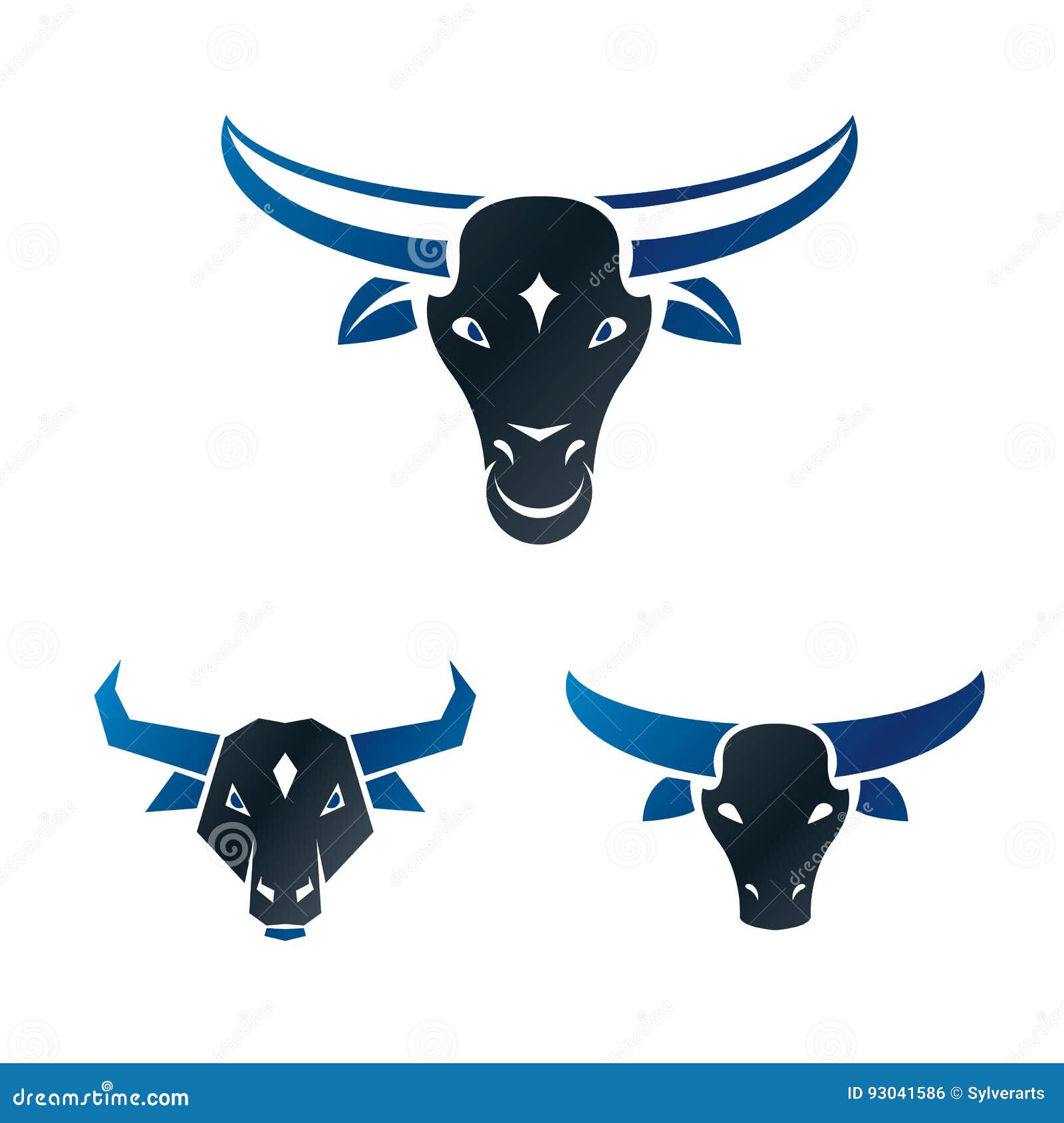 Bull Ancient Emblems Elements Set. Heraldic Vector Design Elements ...