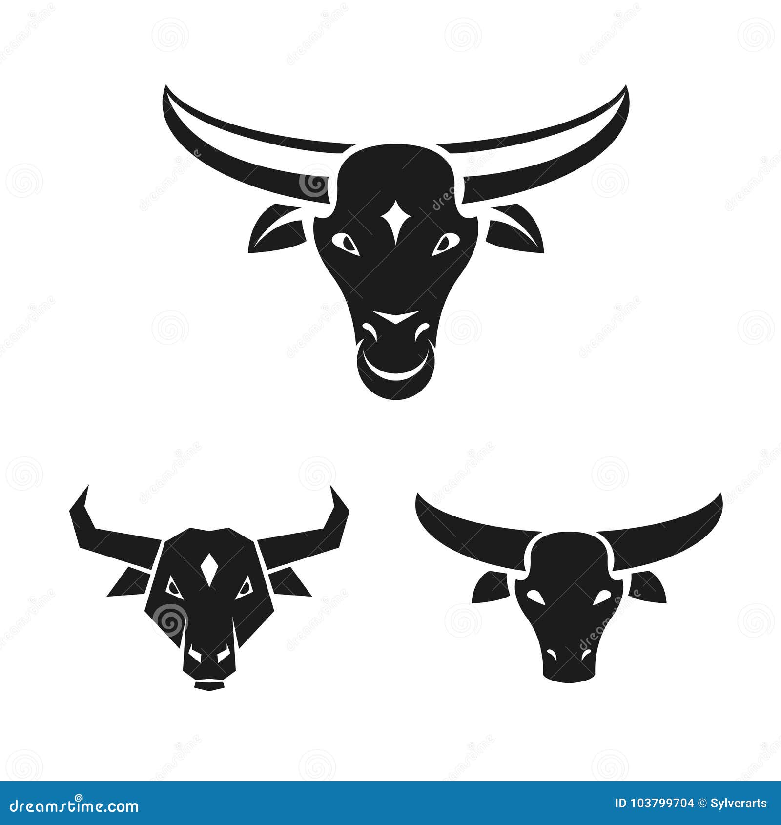 Bull Ancient Emblems Elements Set. Heraldic Vector Design Elements ...