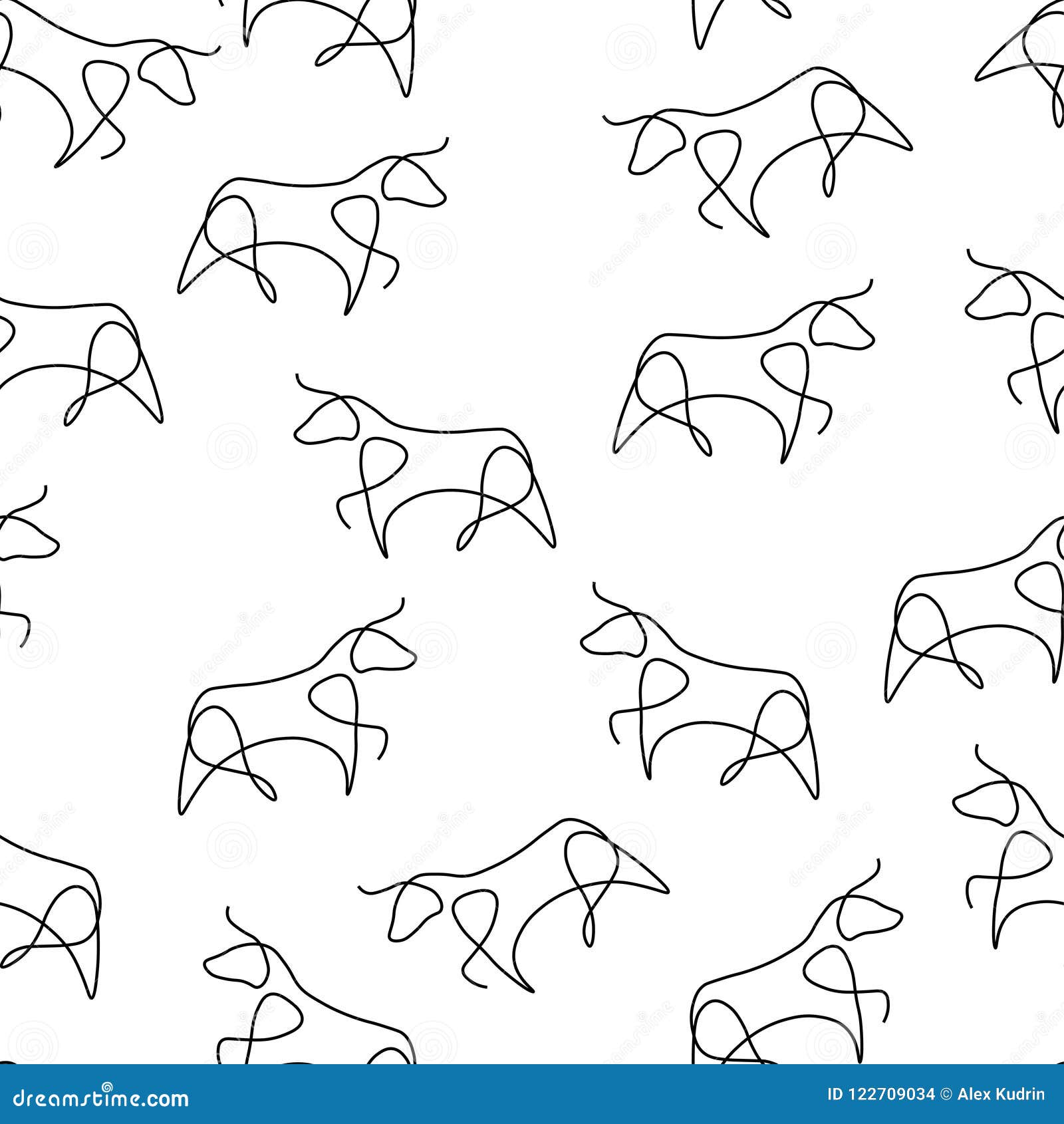 Bull pattern seamless stock vector. Illustration of decorative - 122709034