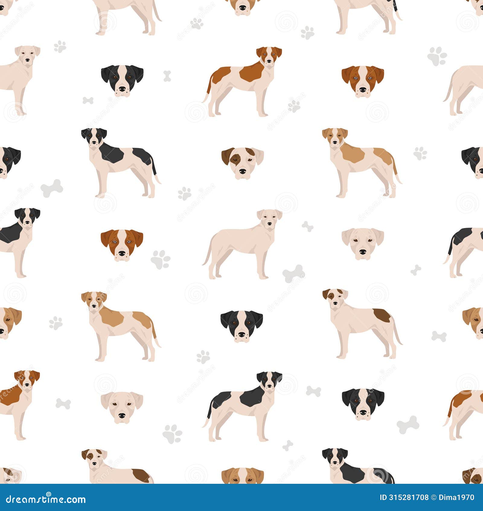 Bull Arab Seamless Pattern. Different Coat Colors and Poses Set Stock ...